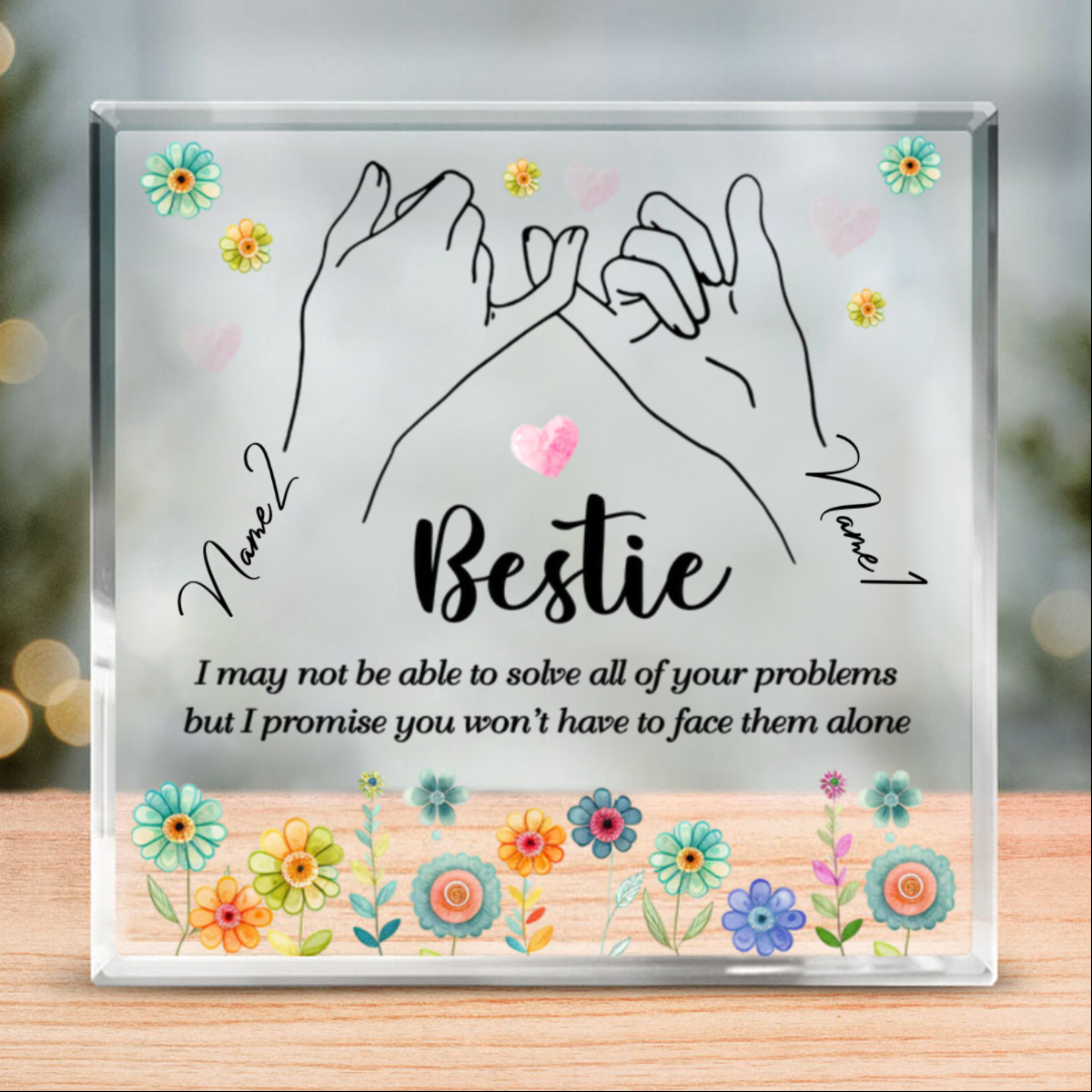 Best Friend Holding Hands Custom Acrylic Plaque, Pinky Promise ...