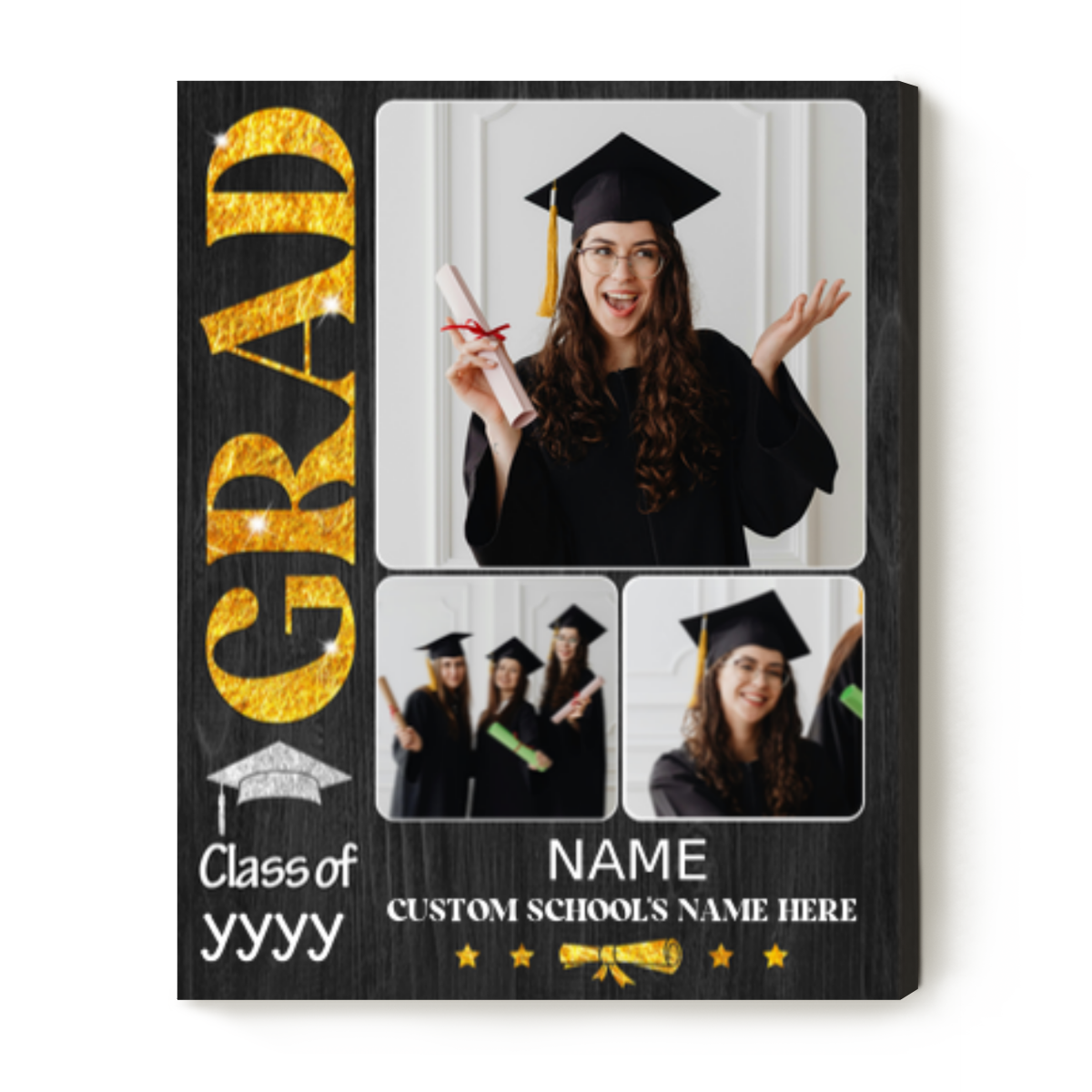 Custom Grad Photo Canvas Print, Class Of 2025 Senior Night Gift ...