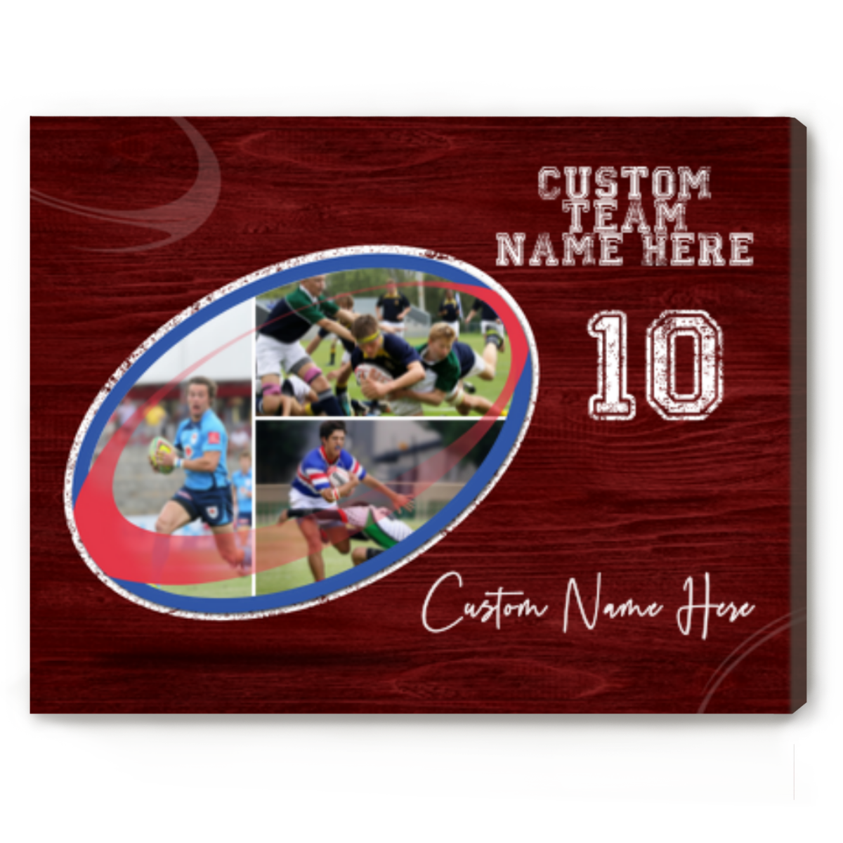 Custom Rugby Picture Collage Canvas, Personalized Senior Night Rugby ...