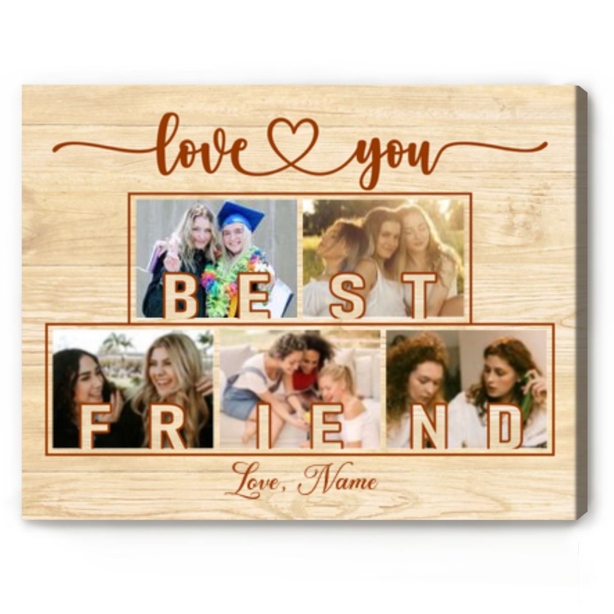 Bestie Personalized Collage Gift, Best Friends Custom Picture Canvas ...