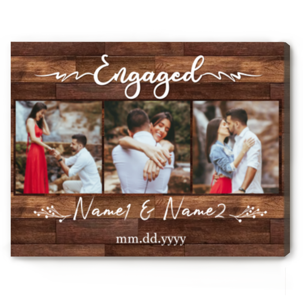 Engaged Personalized Photo Canvas Print, Celebrate Newly Engaged Gifts ...