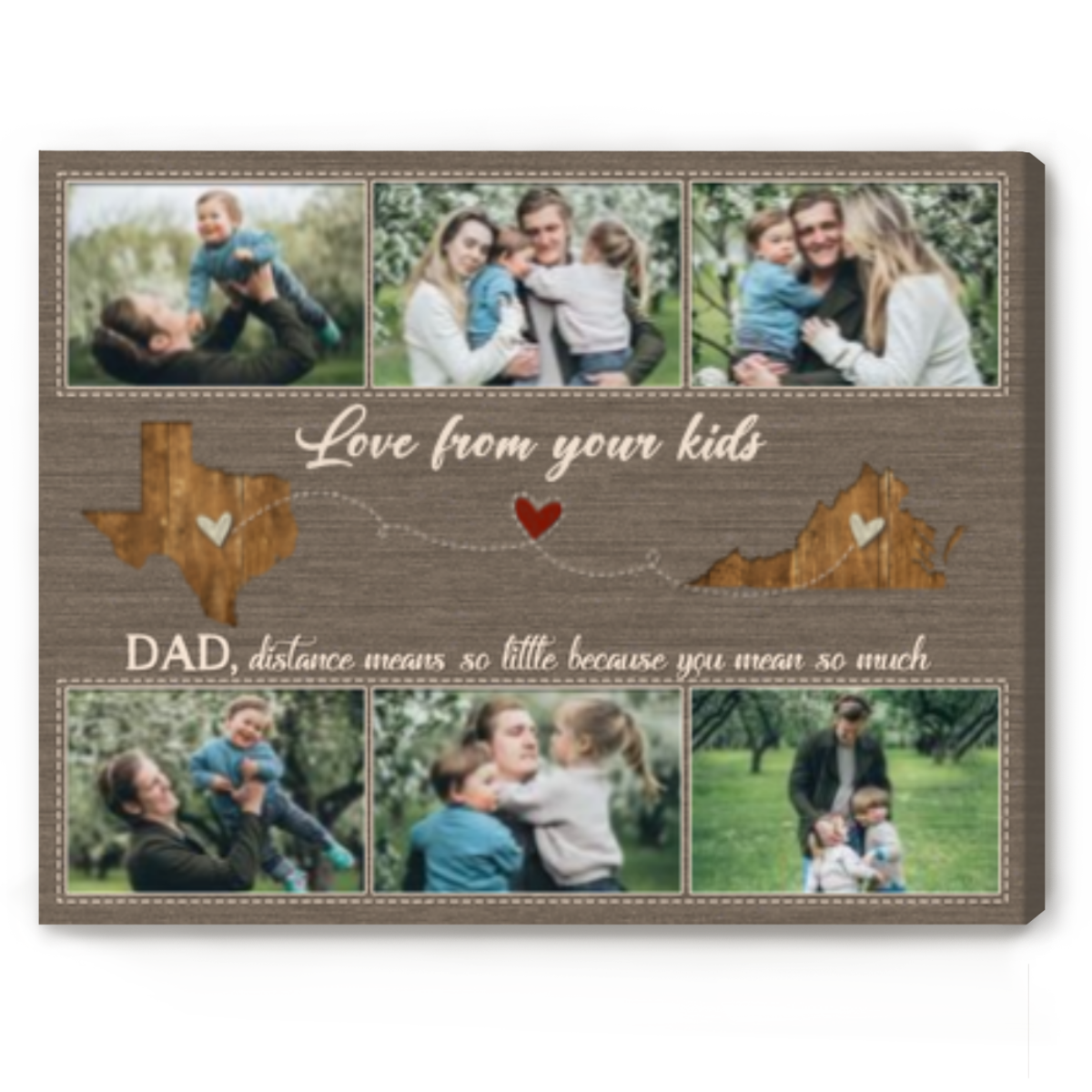 Long Distance State To State Dad Photo Canvas, Personalized Long ...