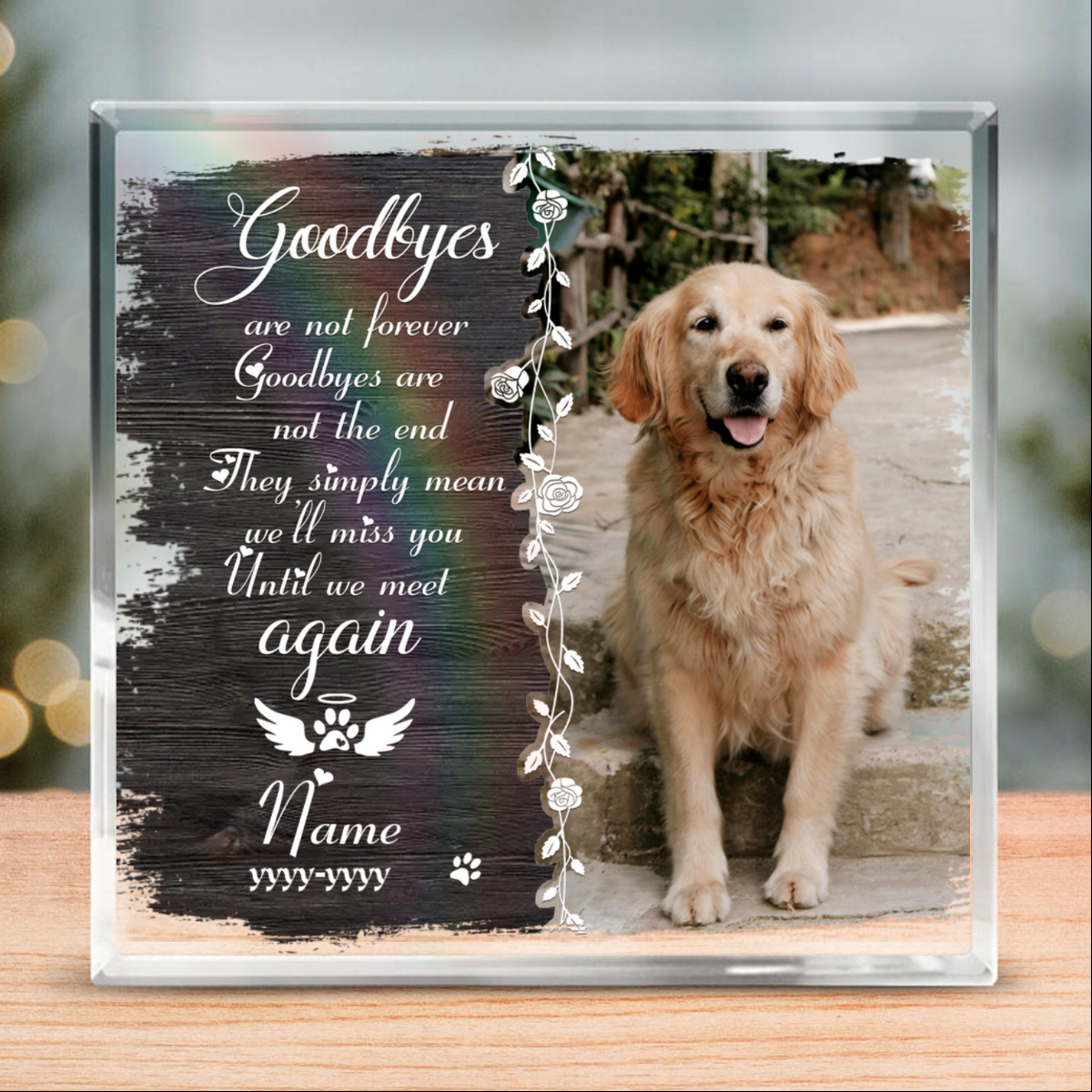 Until We Meet Again Custom Pet Memorial Acrylic Plaque, Bereavement ...