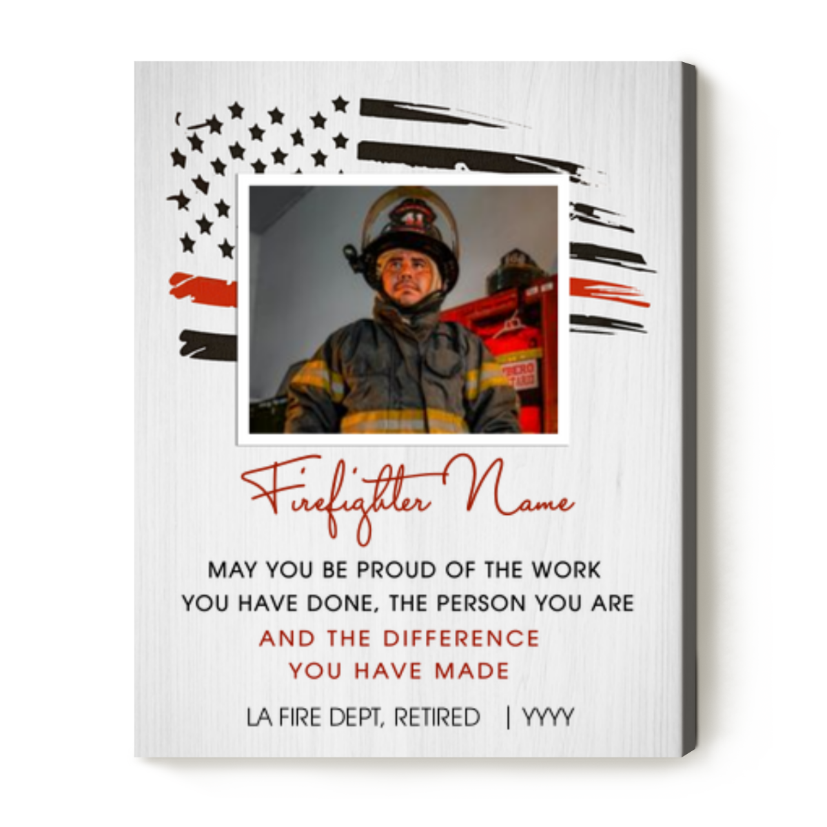 Firefighter Retirement Custom Picture Canvas, Retired Firefighter Gifts ...