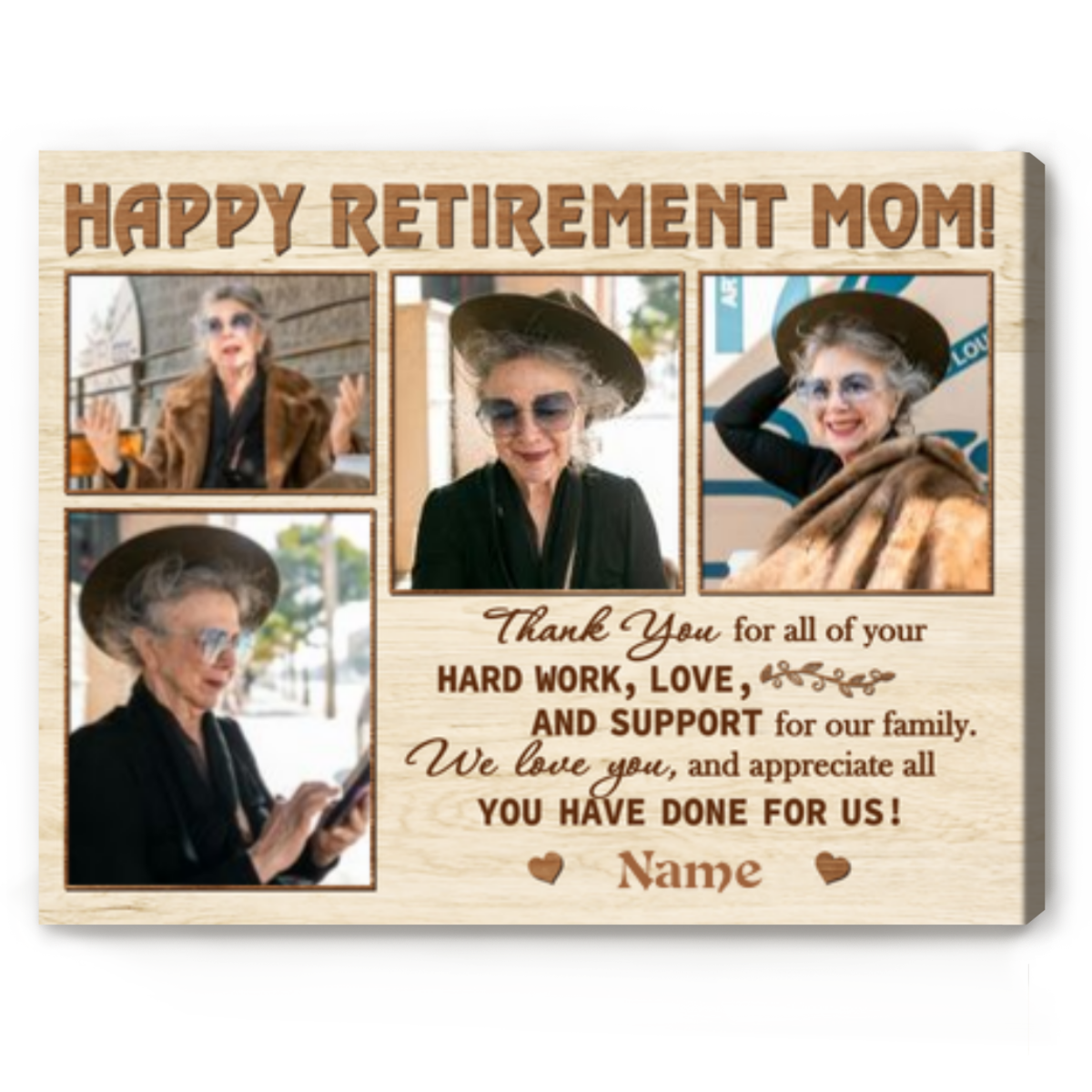 Happy Retirement Mom Custom Picture Canvas, Retirement Gifts For Mom ...