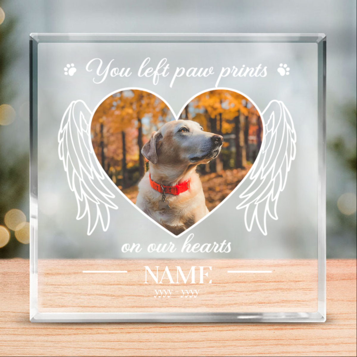 Custom Dog Pictures With Angel Wings Acrylic Block, Personalized Pet ...