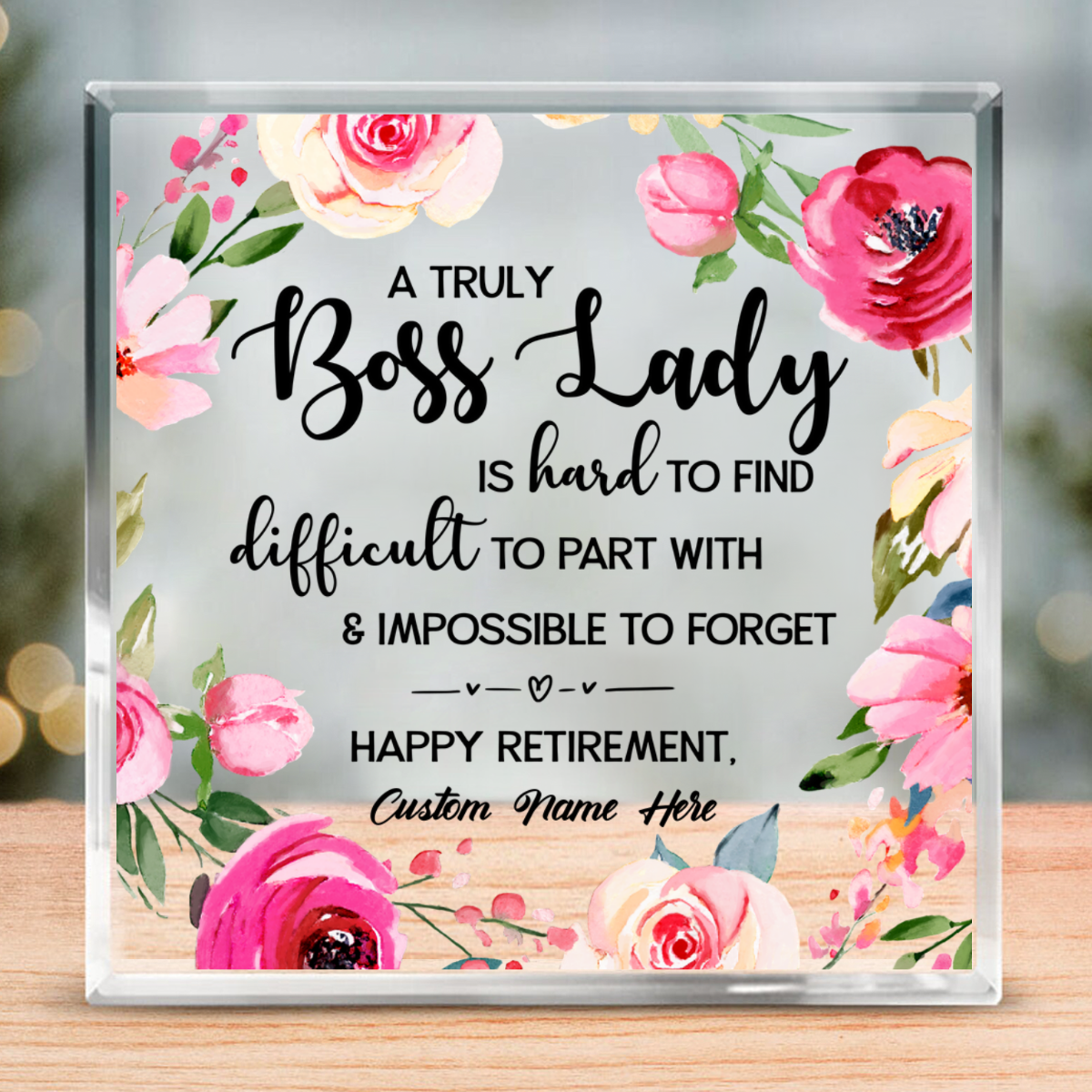 Custom Boss Lady Retirement Acrylic Plaque, Farewell Gift For Boss ...