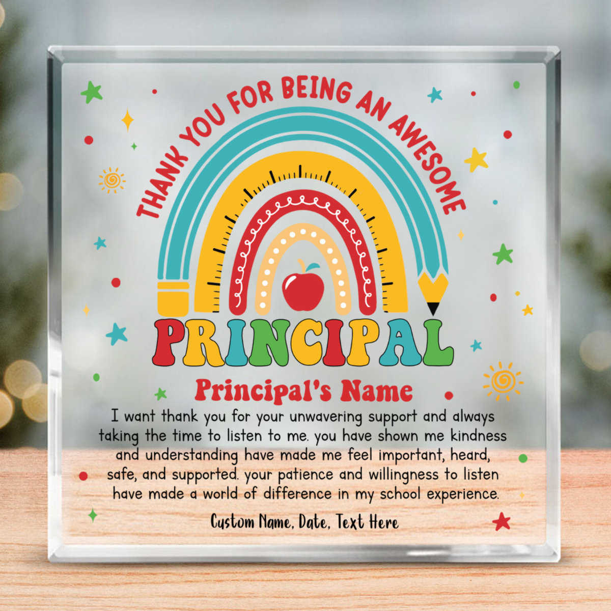 Personalized Thank You For Principal Acrylic Block, Principal ...