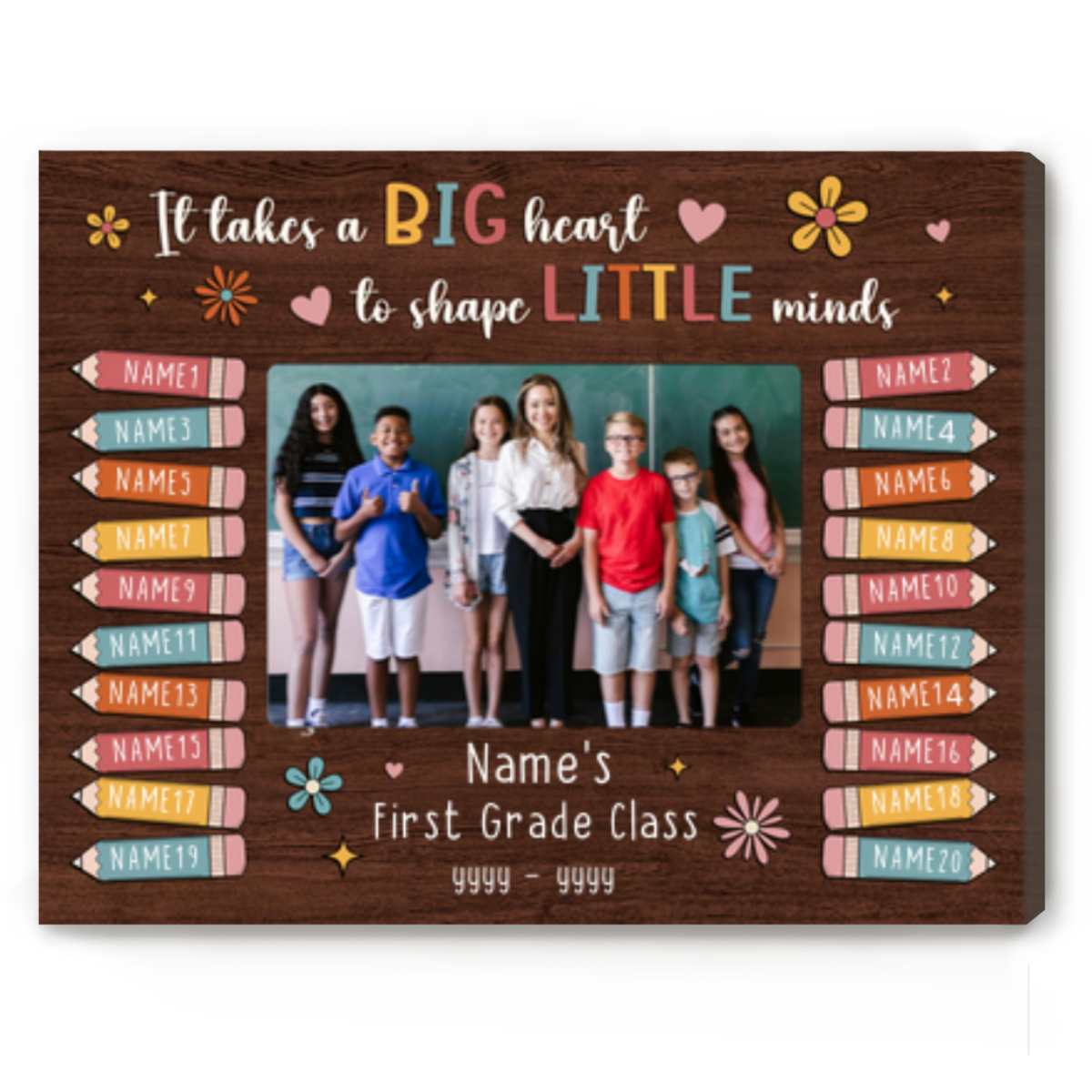 Teacher Appreciation Personalized Picture Canvas, Teacher Christmas ...