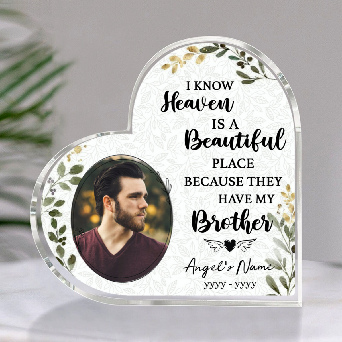 Memorial For Brother In Heaven Personalized Photo Acrylic Plaque ...
