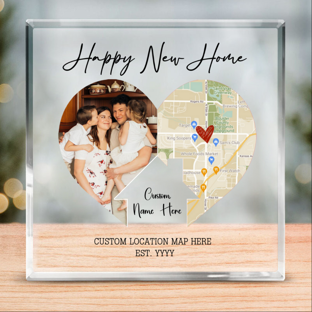 Personalised New Home Acrylic Block, Custom Happy New Home Plaque ...