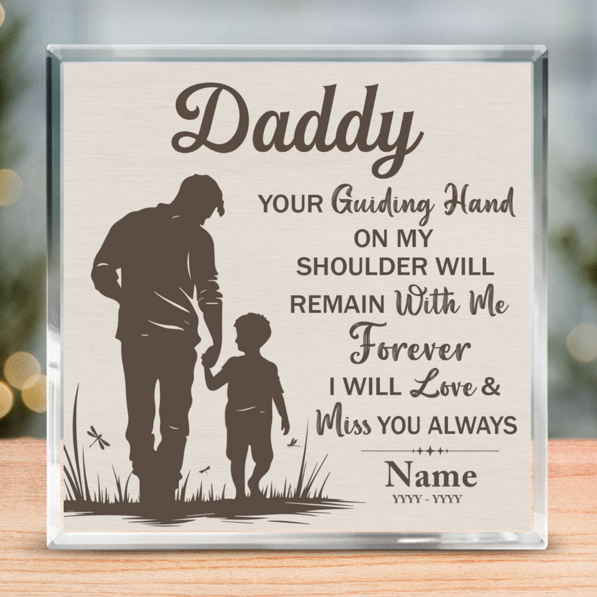 Personalized Loss Of Dad Memorial Acrylic Plaque, Loss Of Father Gift ...