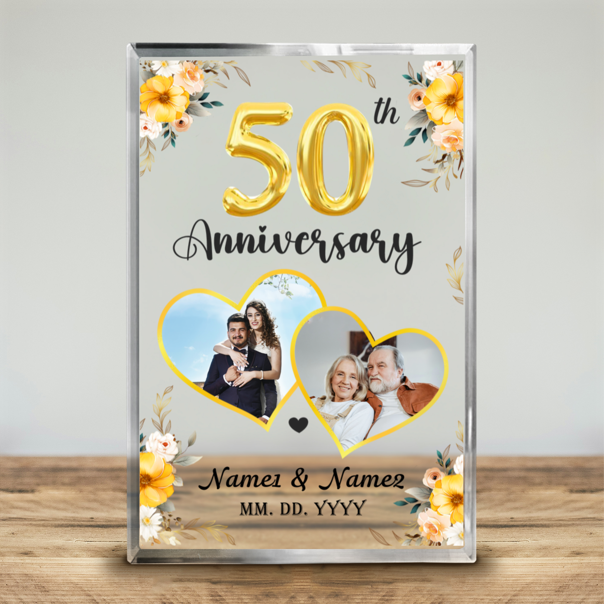 50th Anniversary Personalized Photo Acrylic Block, 50th Anniversary ...