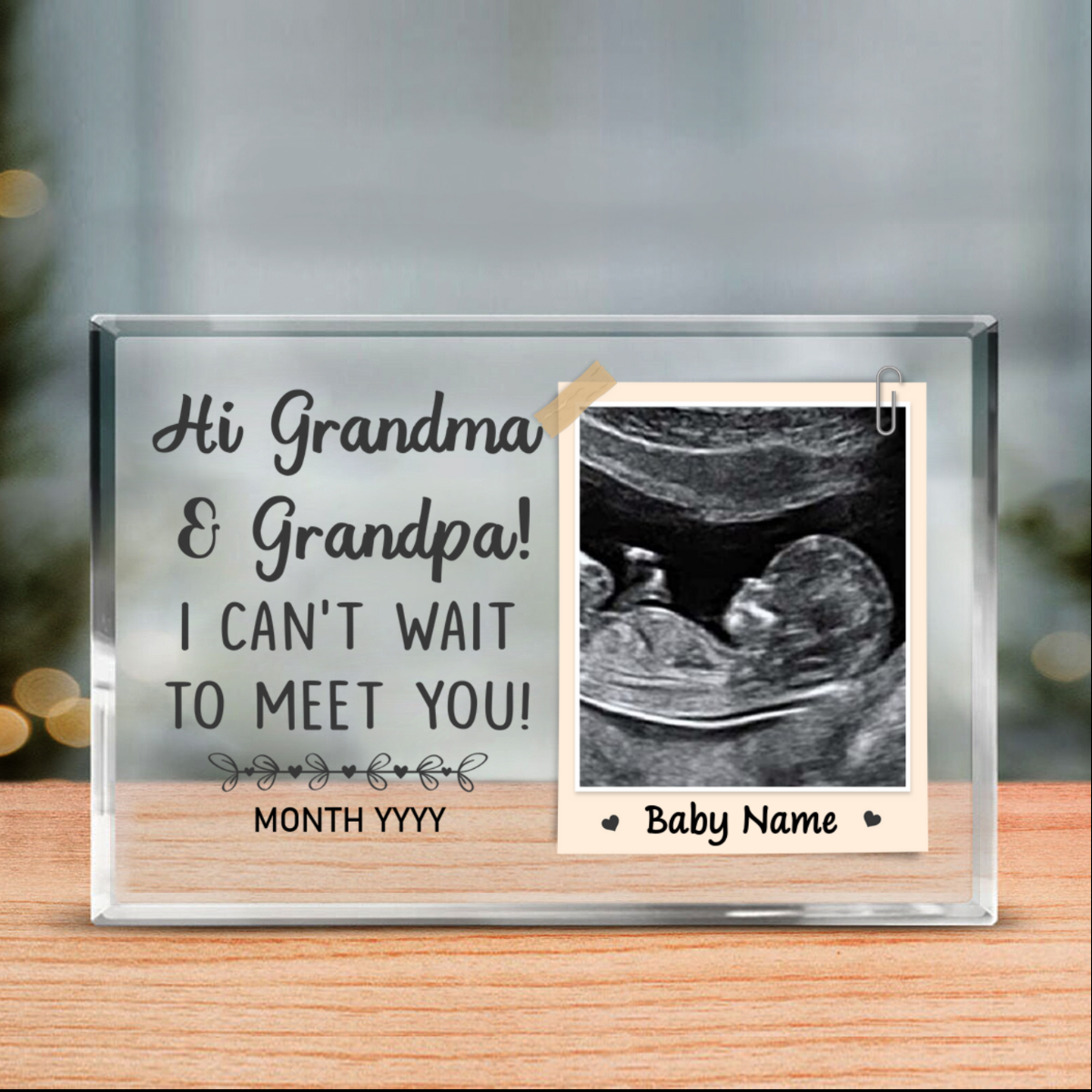 Hi Grandma And Grandpa Photo Ultrasound Block, Family Pregnancy ...