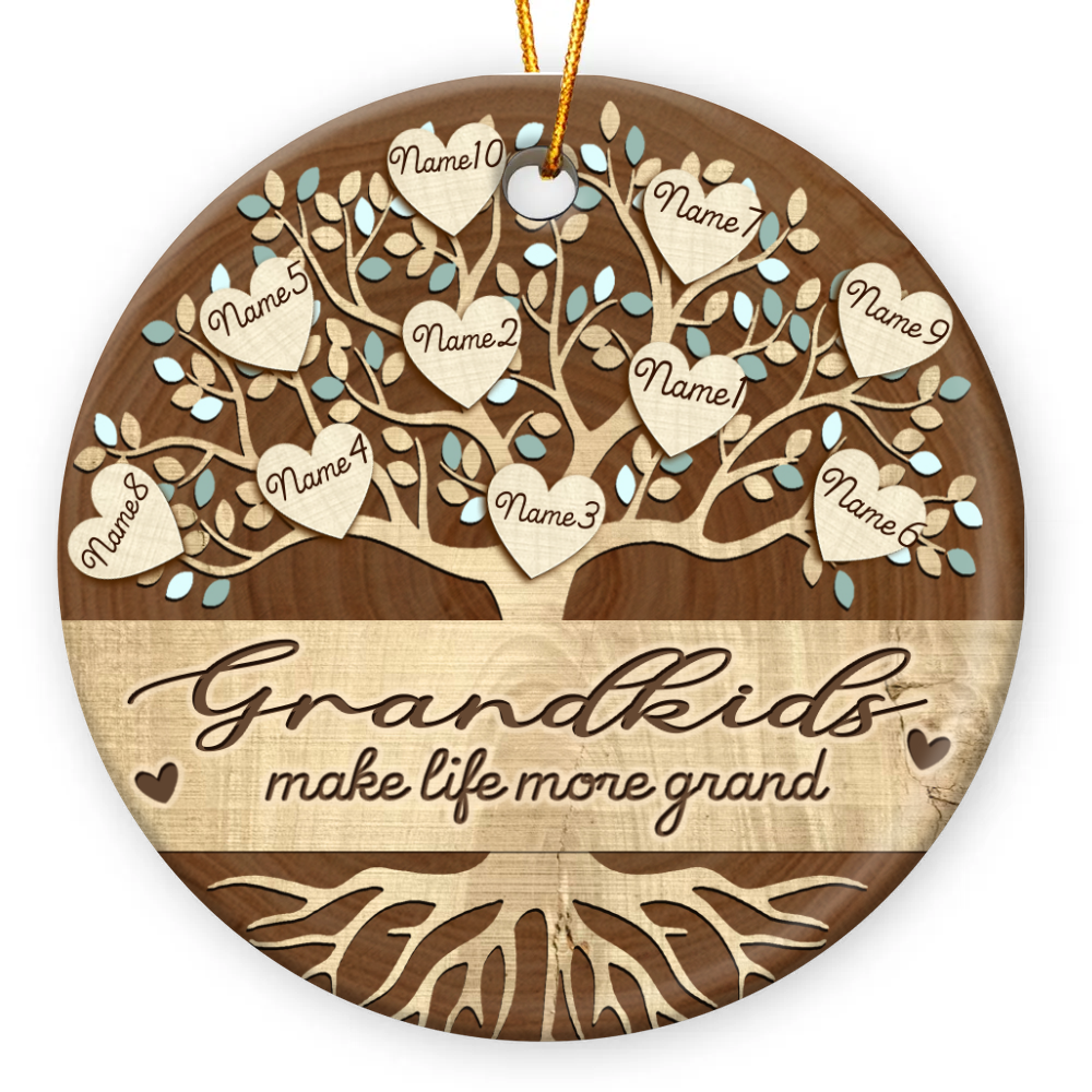 Grandkids Family Tree Custom Ornament, Personalized Grandma Ornament ...