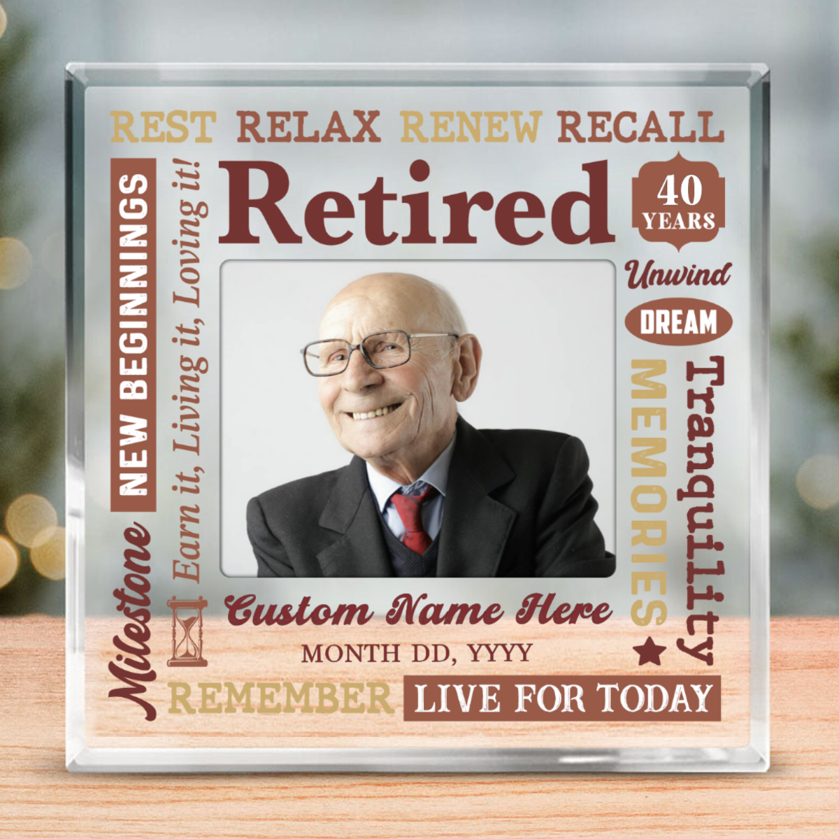 Retirement Personalized Picture Acrylic Plaque, Retirement Gift For Men ...