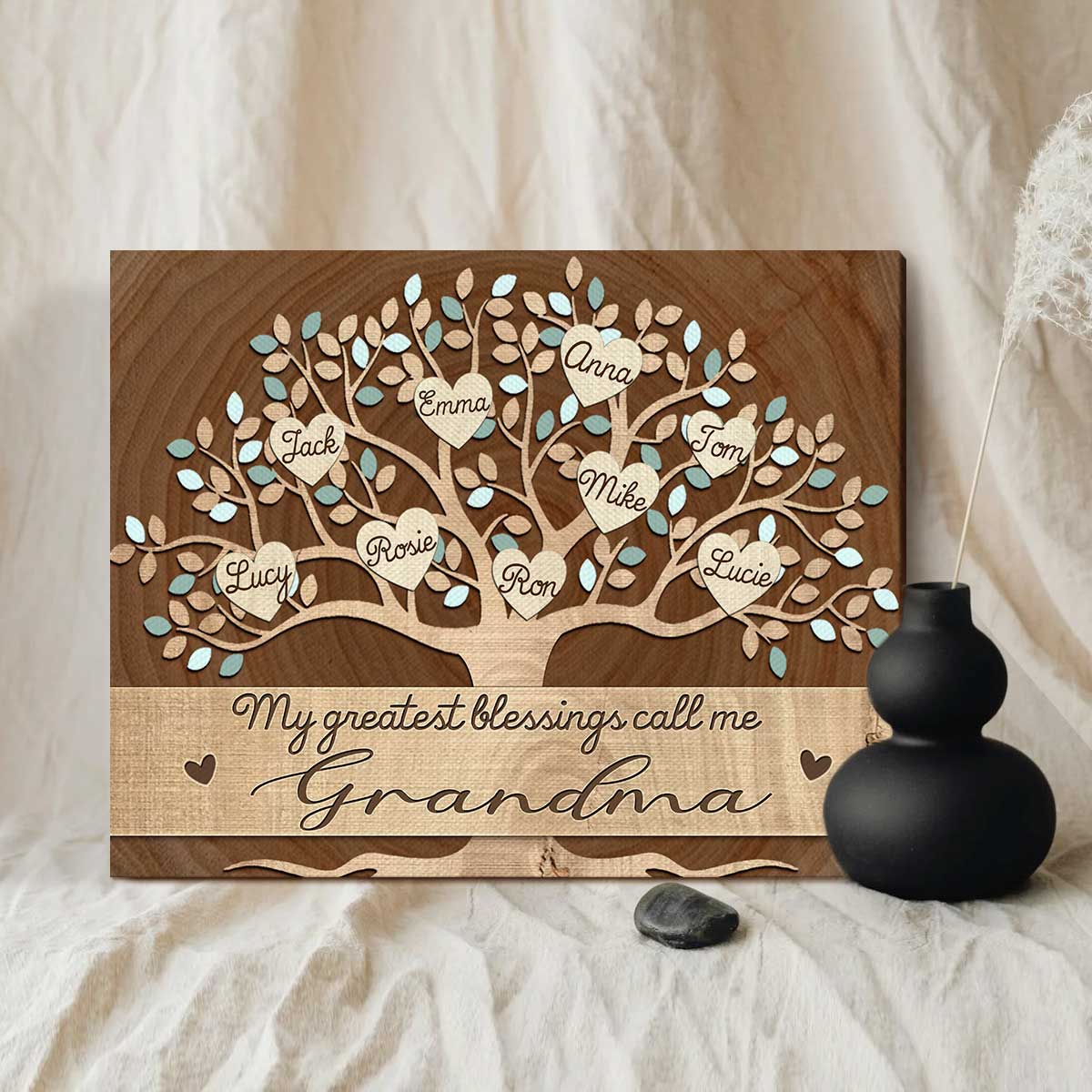 Family Tree Personalized Canvas Family Tree Shaped Canvas Print.
