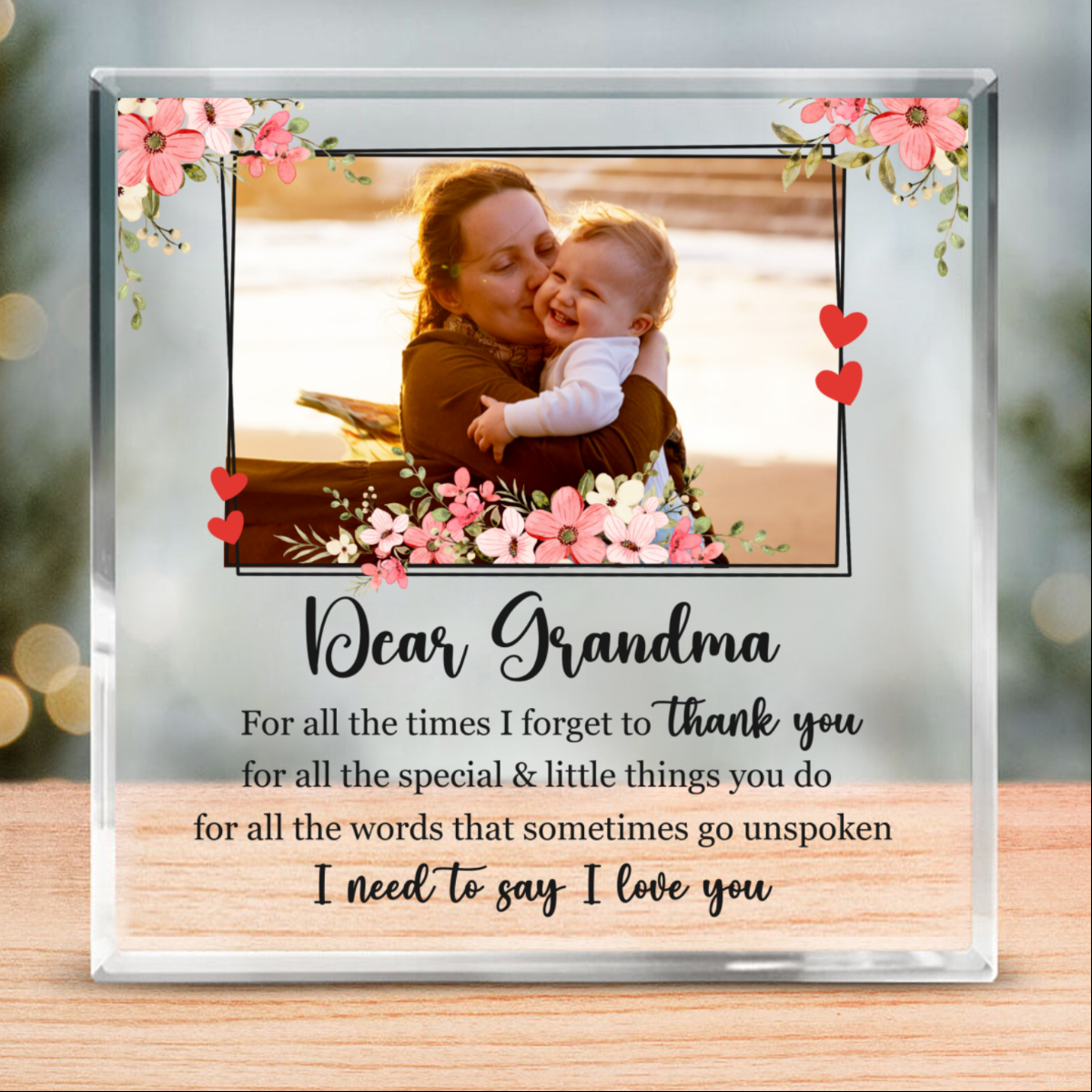Custom Grandma And Kids Photo Acrylic Plaque, Photo Gifts For Grandma ...
