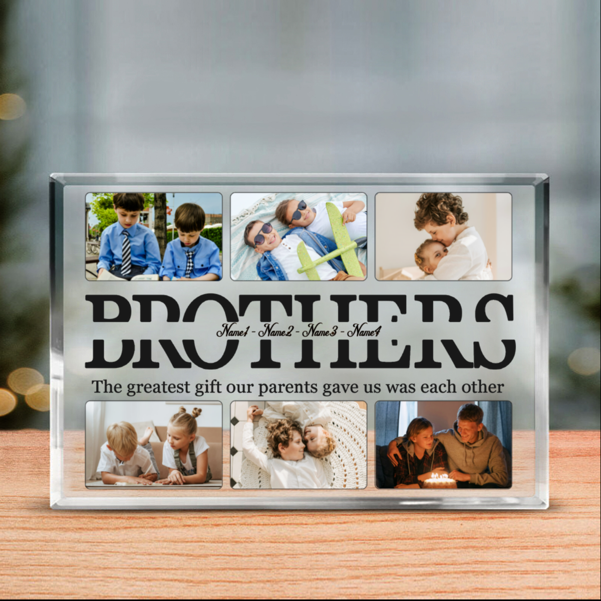 Personalized Brother Collage Acrylic Plaque, Brother Photo Keepsake ...