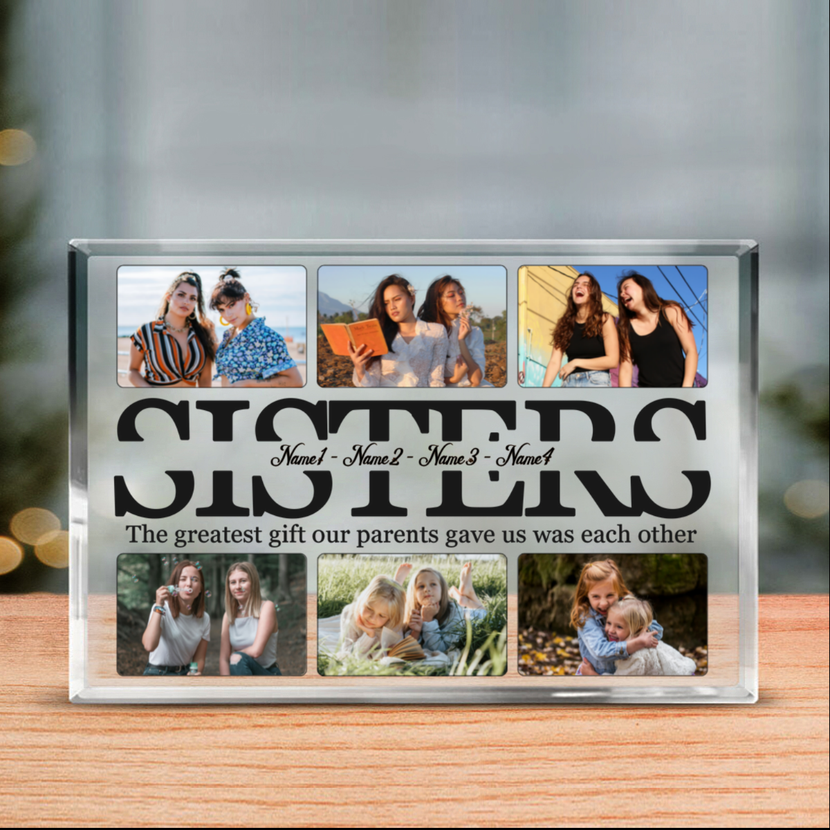 Personalized Sister Photo Collage Acrylic Plaque, Sister Christmas ...
