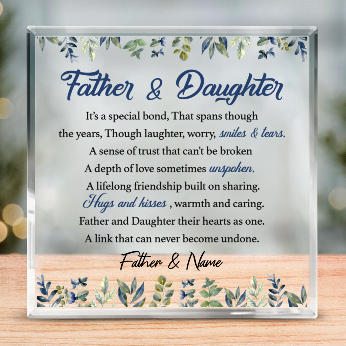 Personalized Father And Daughter Acrylic Plaque, Dad And Daughter Gifts ...