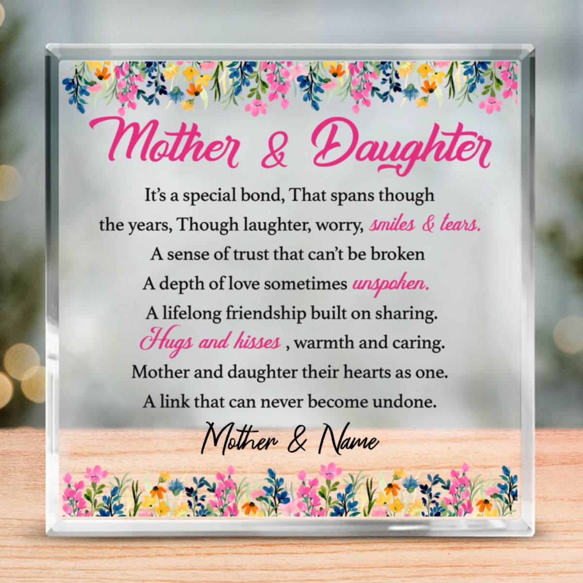 Personalized Mother And Daughter Acrylic Plaque, Mother Daughter Gifts ...