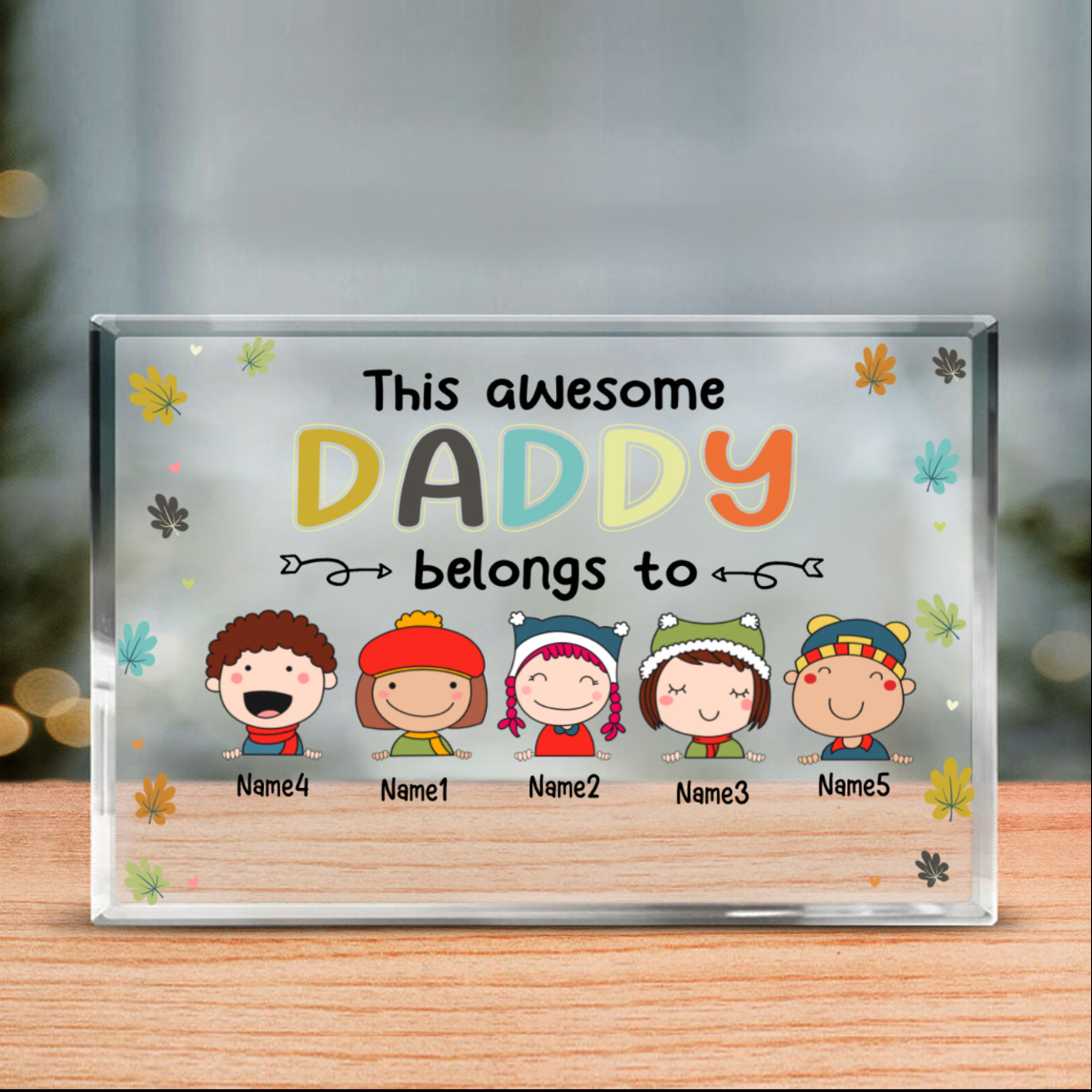 Personalized Cute Kid Face Acrylic Block, Cute Gifts For Dad, Daddy ...
