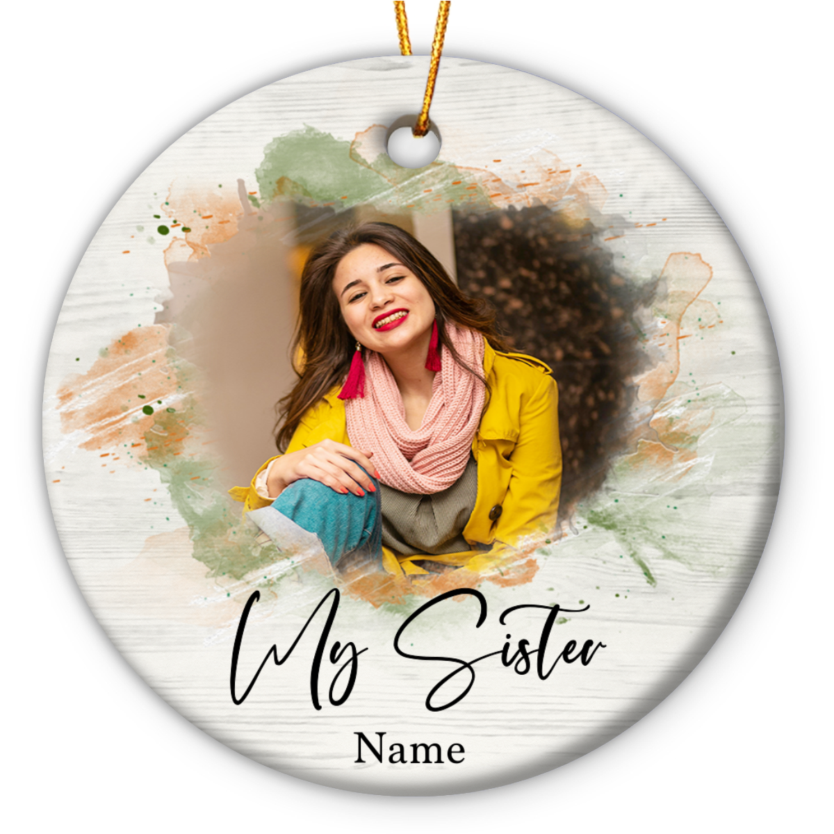Personalized Watercolor Sister Portrait From Photo Ornament, Custom ...
