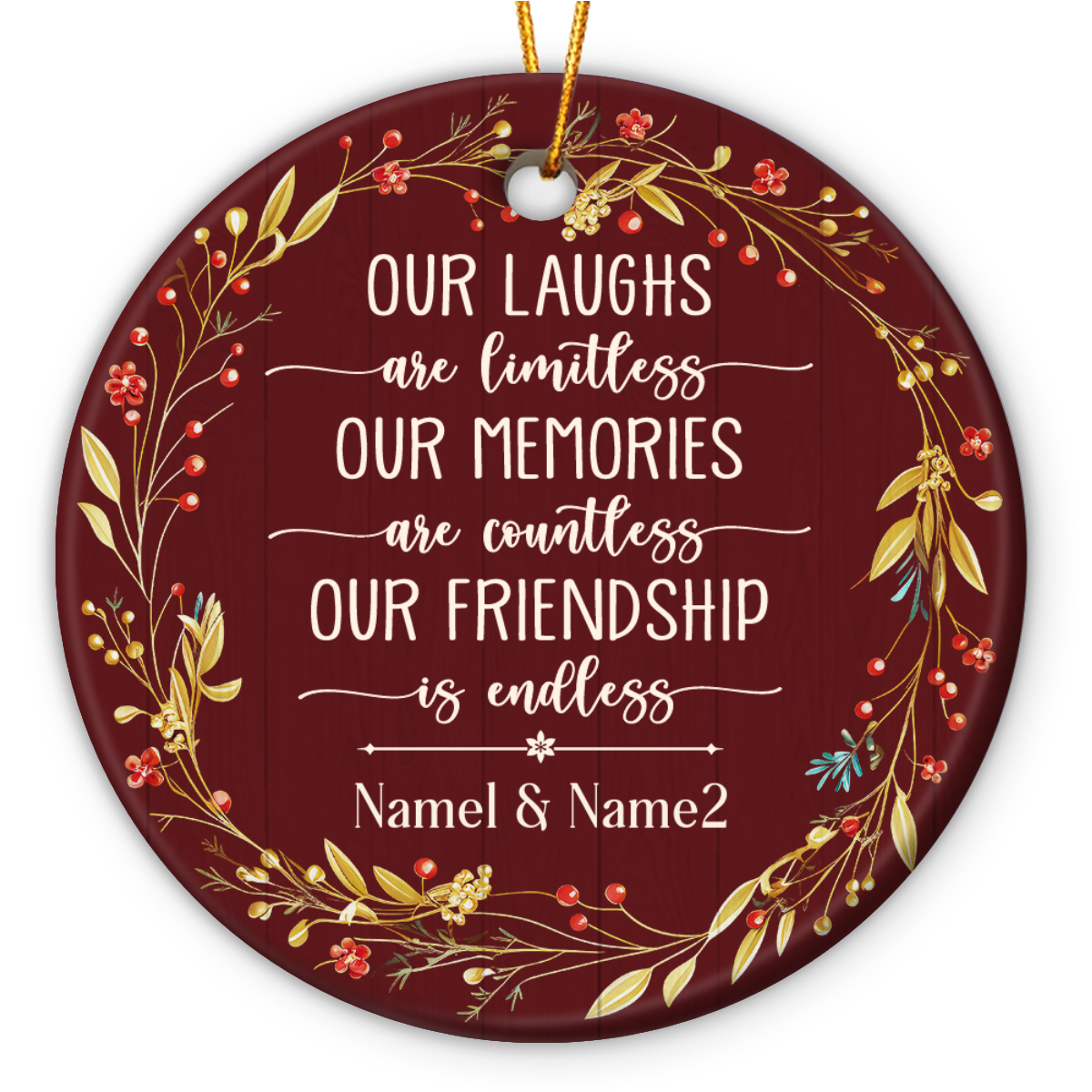 Personalized Best Friend Ceramic Ornament, Custom Names Friendship ...