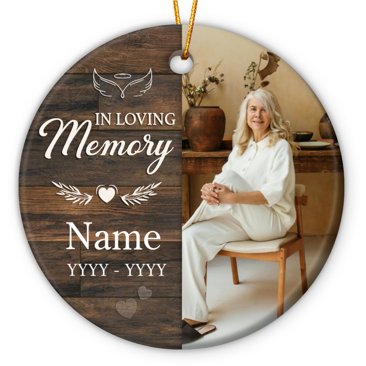Personalized Photo In Loving Memory Ceramic Ornament, Memorial ...