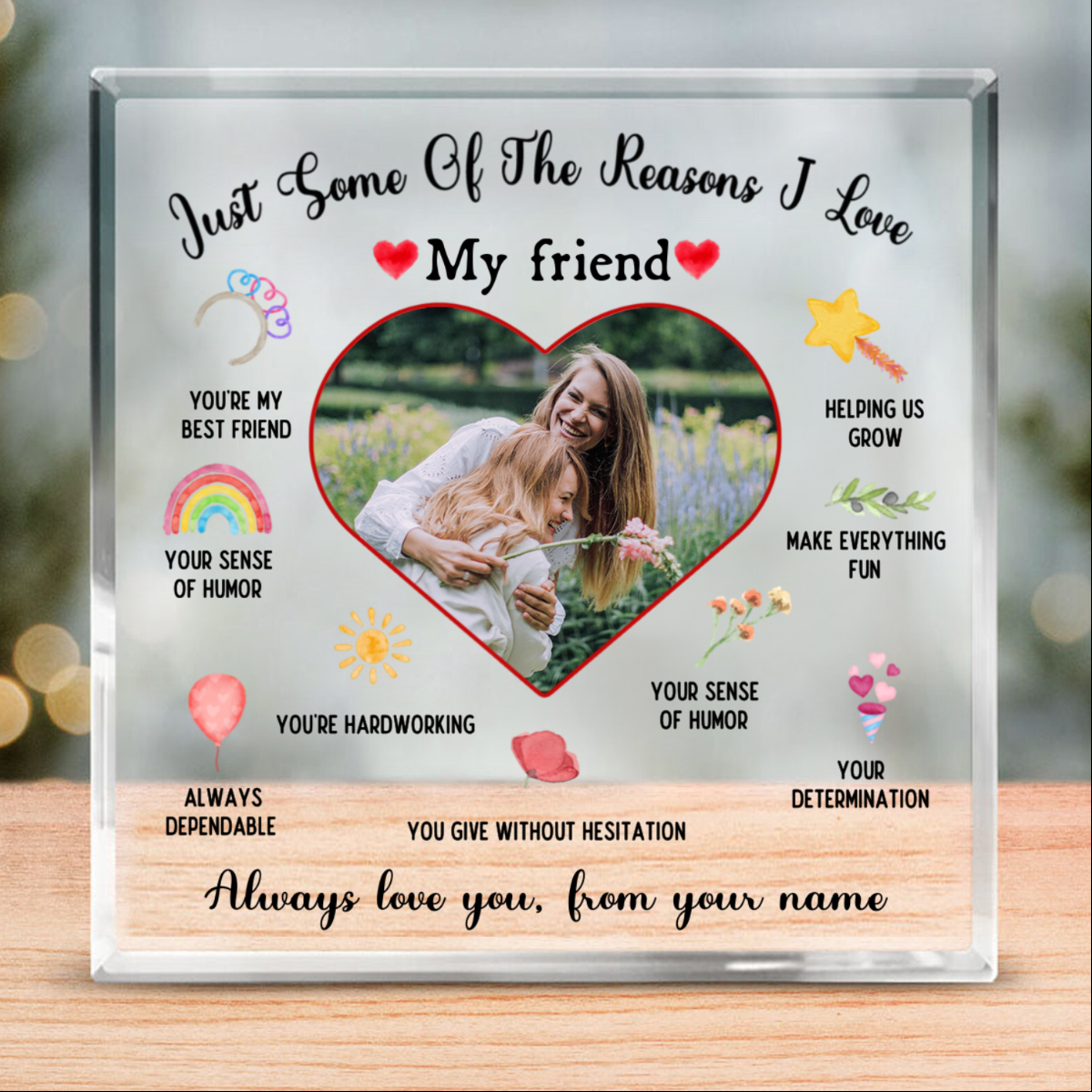 Custom Reason I Love My Friend Acrylic Plaque, Personalized Friend ...