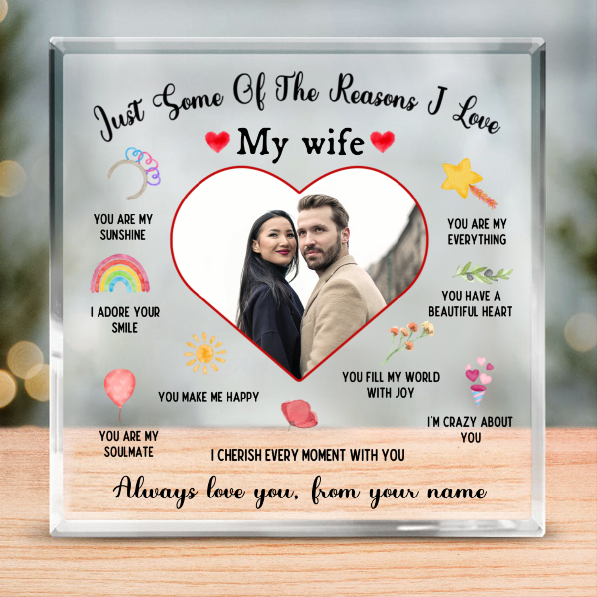 Custom Reason I Love My Wife Acrylic Plaque, Personalized Valentines ...