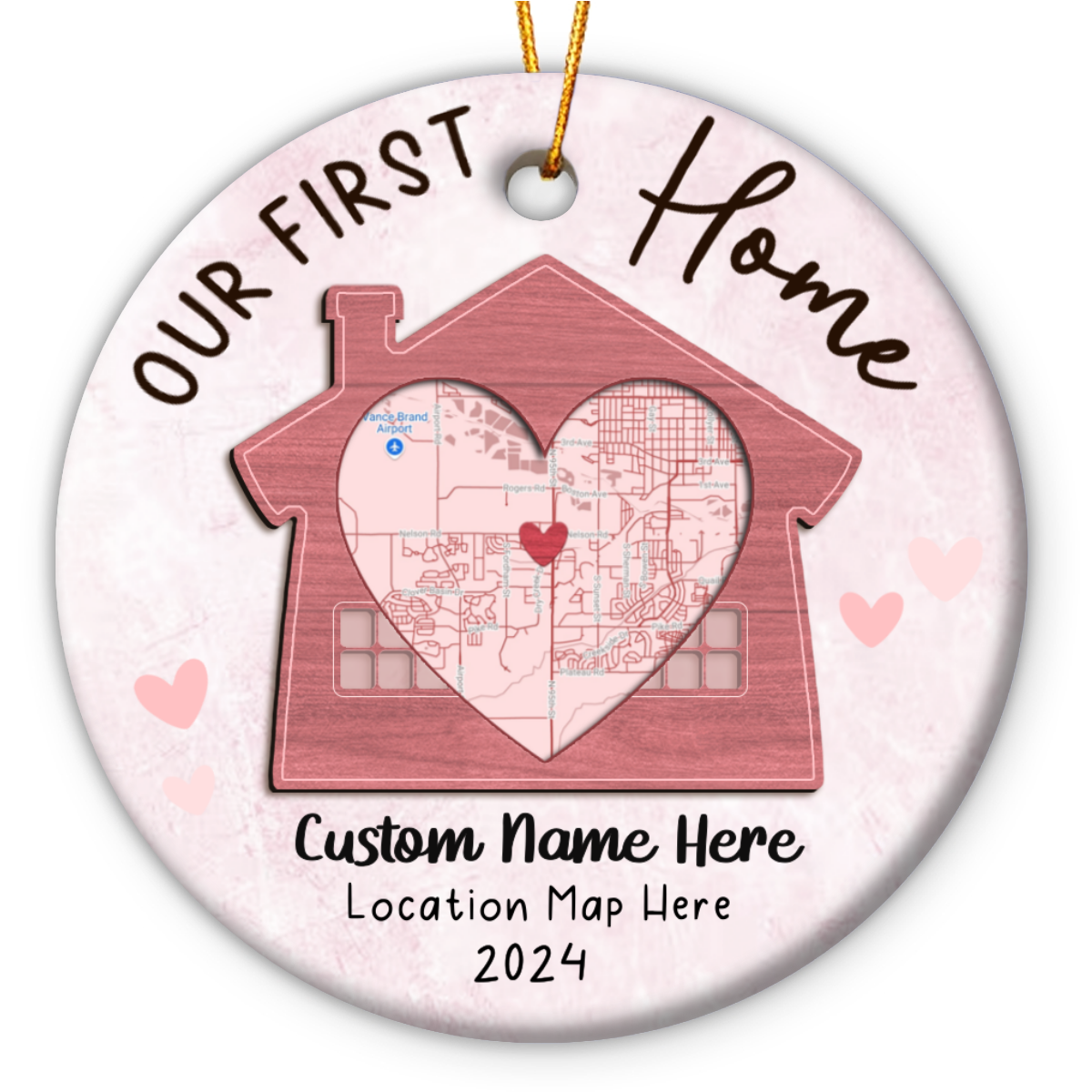 Our First Home Christmas Ornament, New Home Gift With Custom Location ...