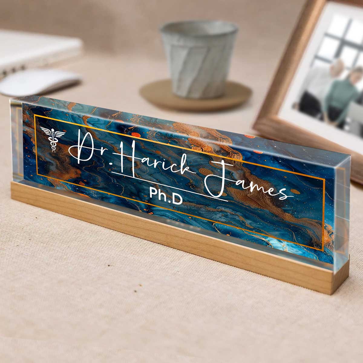 Acrylic Plaque With Name Plates 3D Round Acrylic Name Plaque Sage