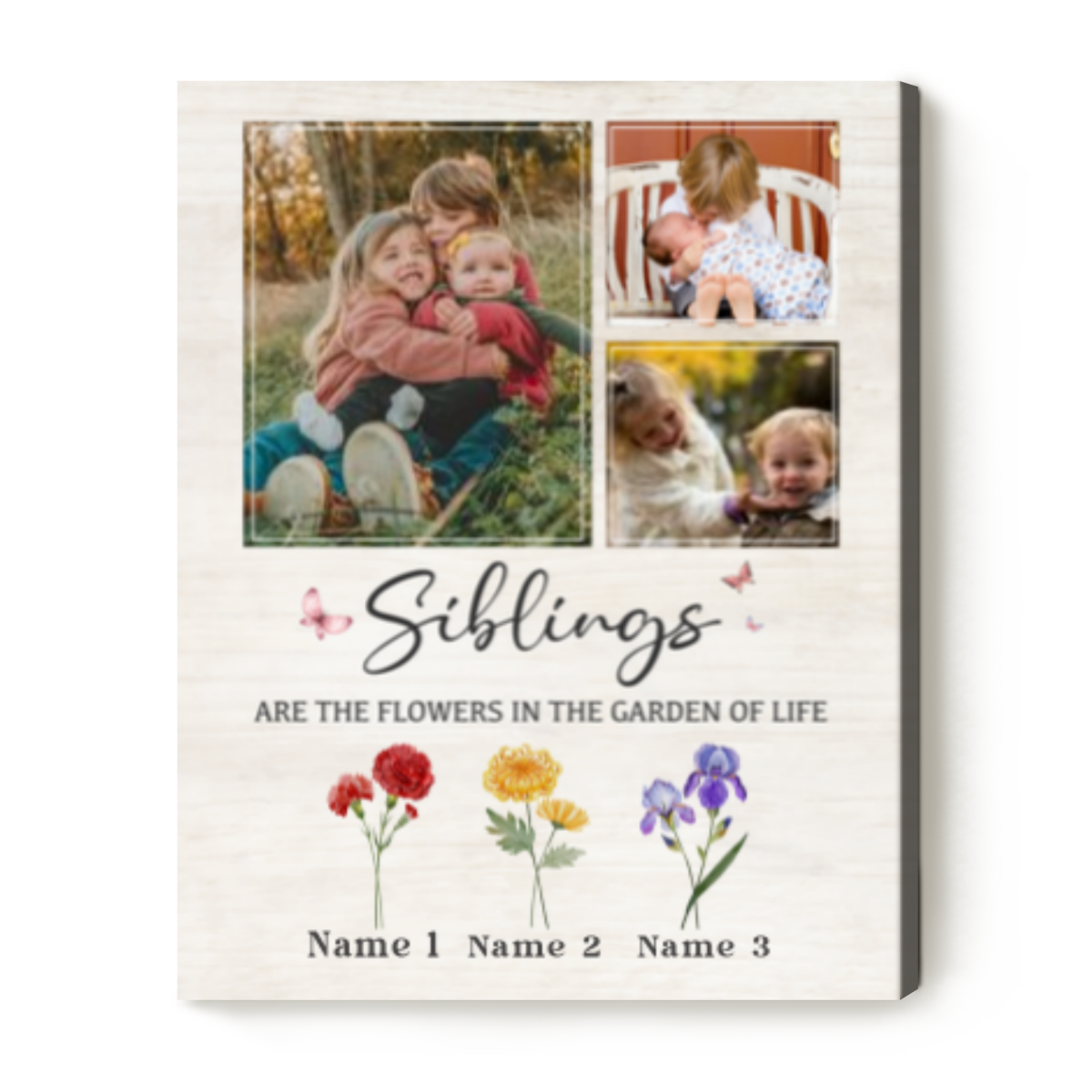Siblings Picture Canvas, Personalized Siblings Print, Christmas Gifts ...