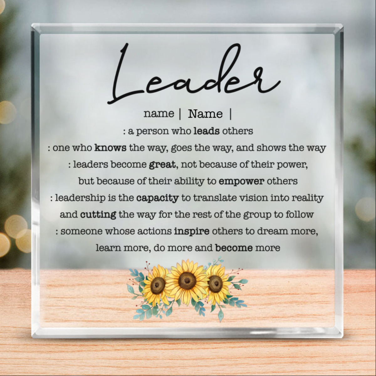 Personalized Leader Gift, Leader Definition Plaque, Thank You Gift For ...