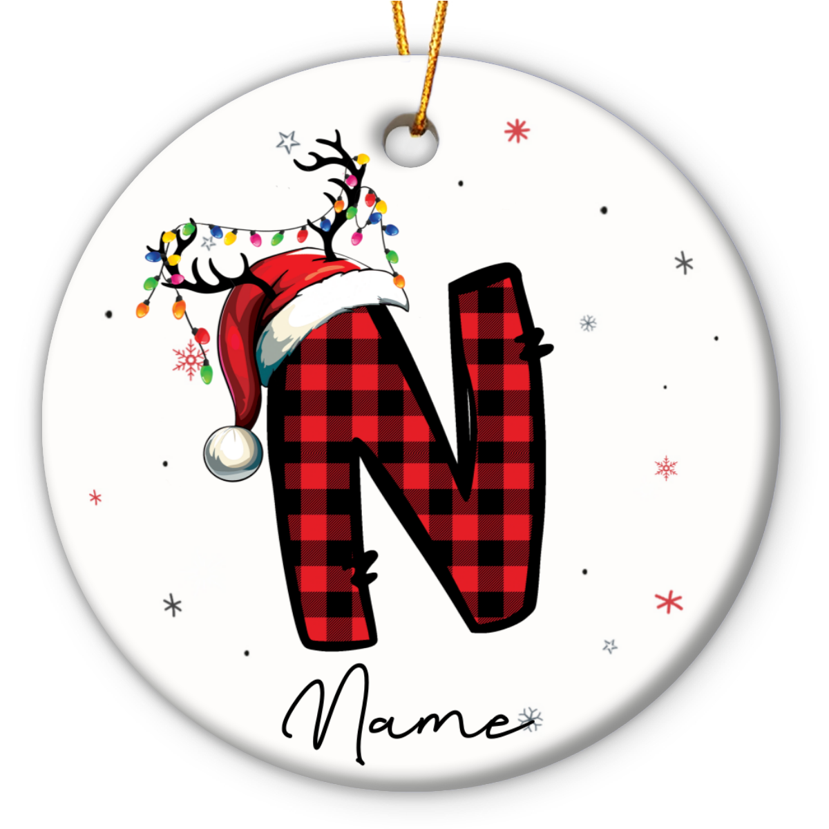 Letter Name Christmas Ornament 2025, Custom Initial Ornament, Family ...