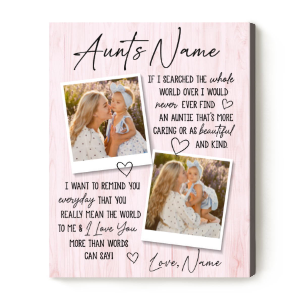 Aunty Custom Picture Canvas, Aunt Canvas Print, Personalized Aunt Gift ...