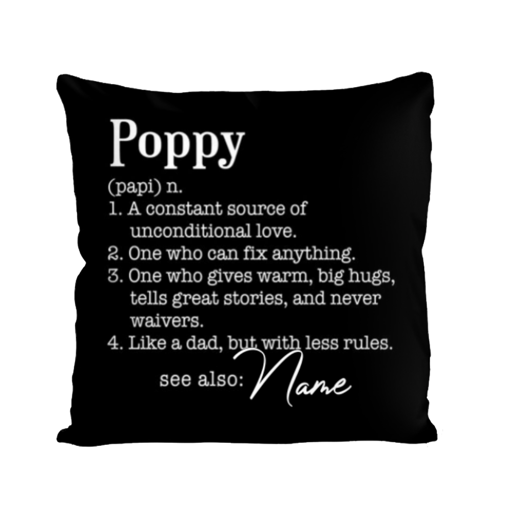 Poppy Definition Personalized Pillow, Poppy Christmas Gift, Fathers Day ...