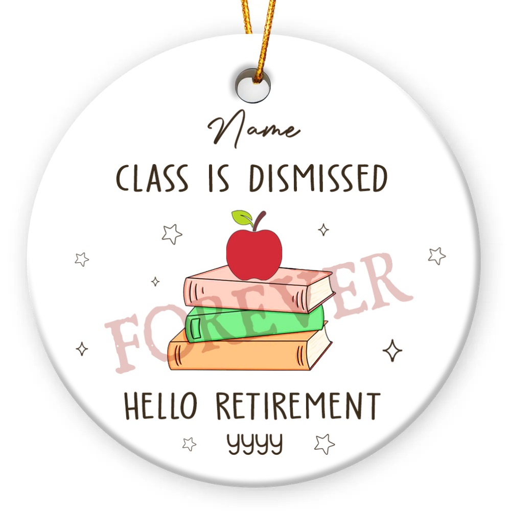 Personalized Teacher Retirement Ornament, Teacher Retirement Present ...