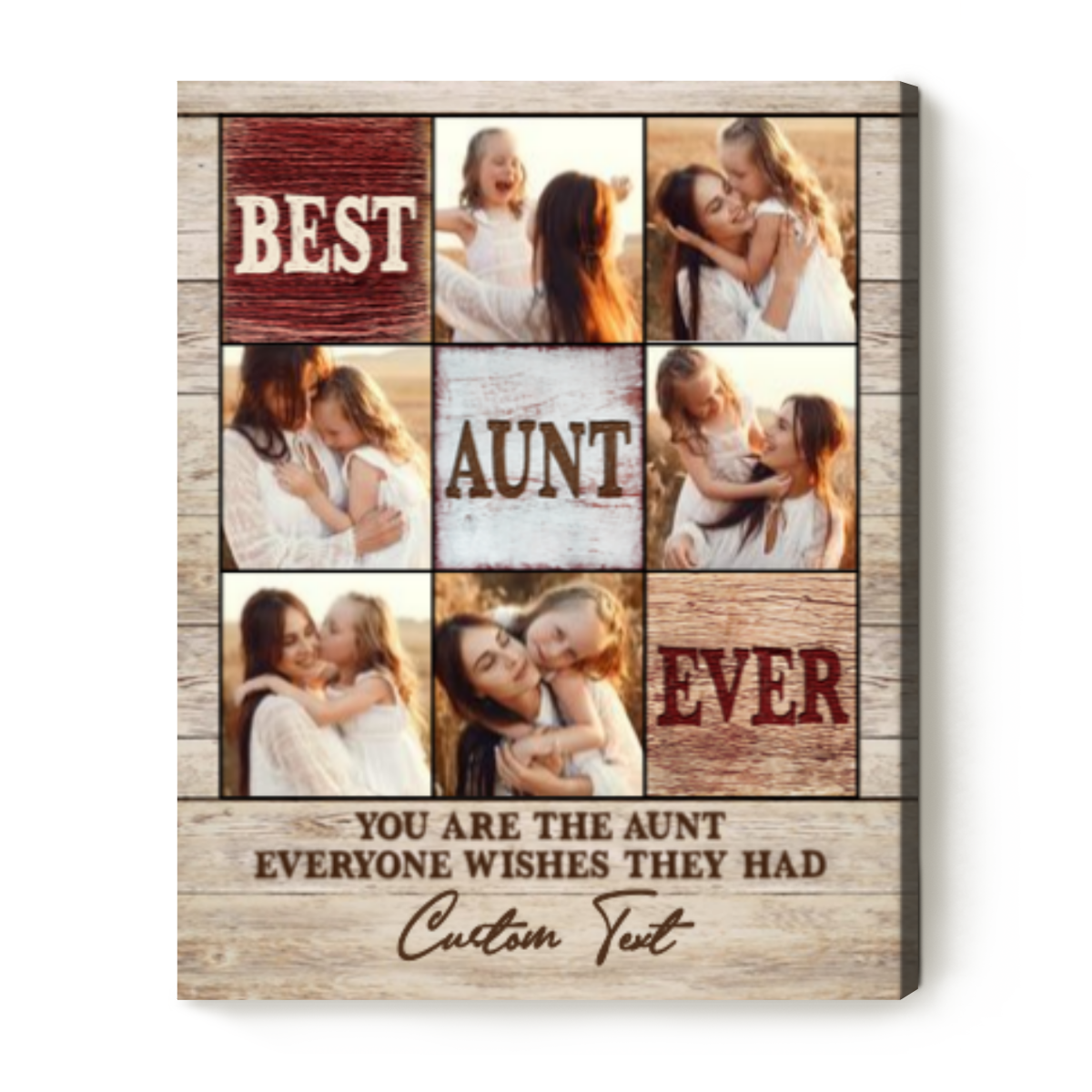 Best Aunt Ever Photo Collage Gift - Aunt Custom Picture Canvas, Aunt ...