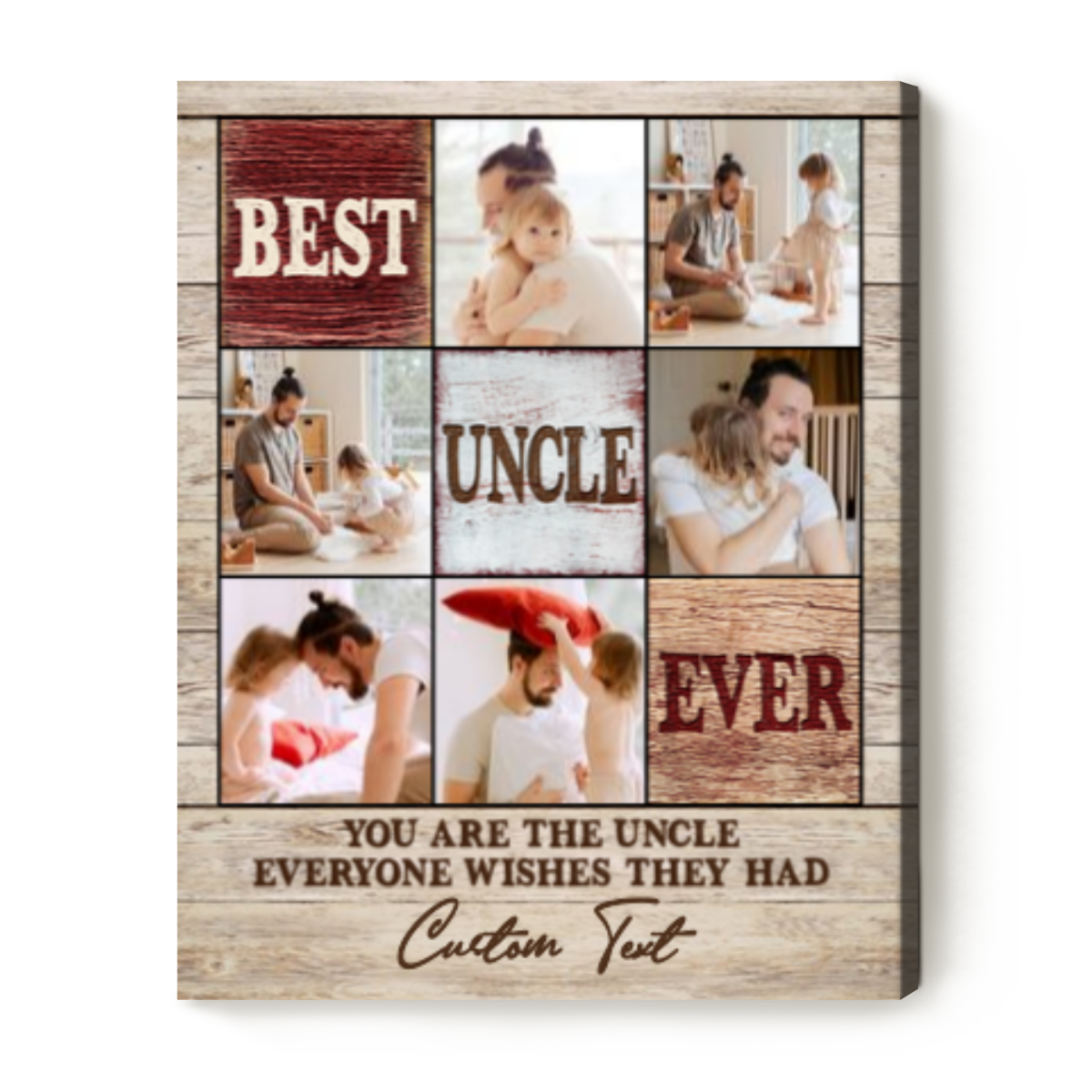Best Uncle Ever Photo Collage Gift, Uncle Canvas Print, Uncle Christmas ...