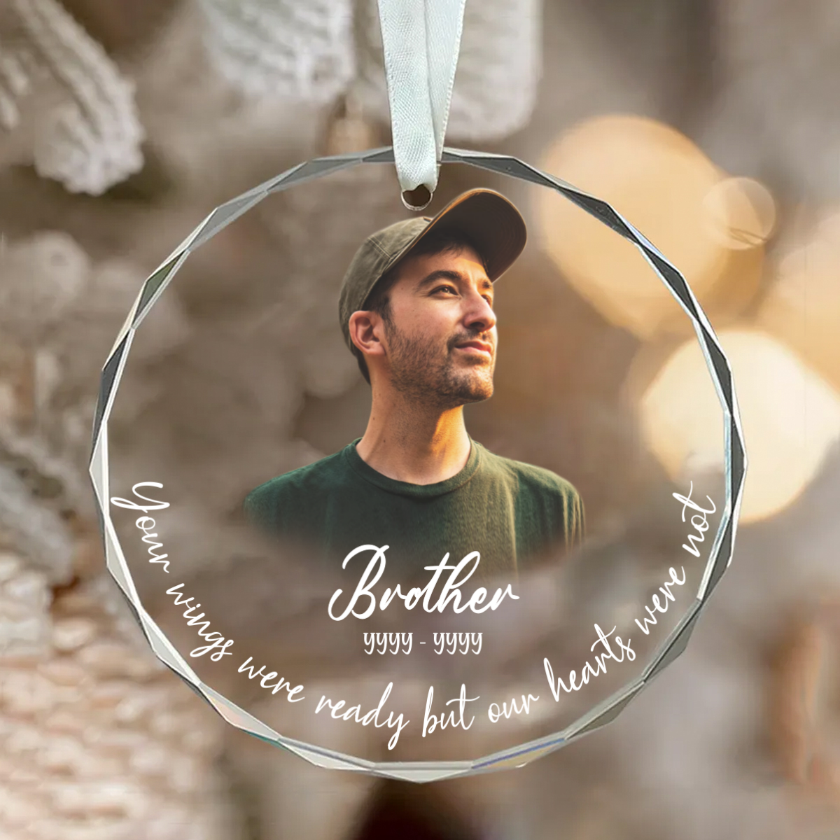 Personalized Brother Remembrance Ornament, Memorial Glass Ornament For ...