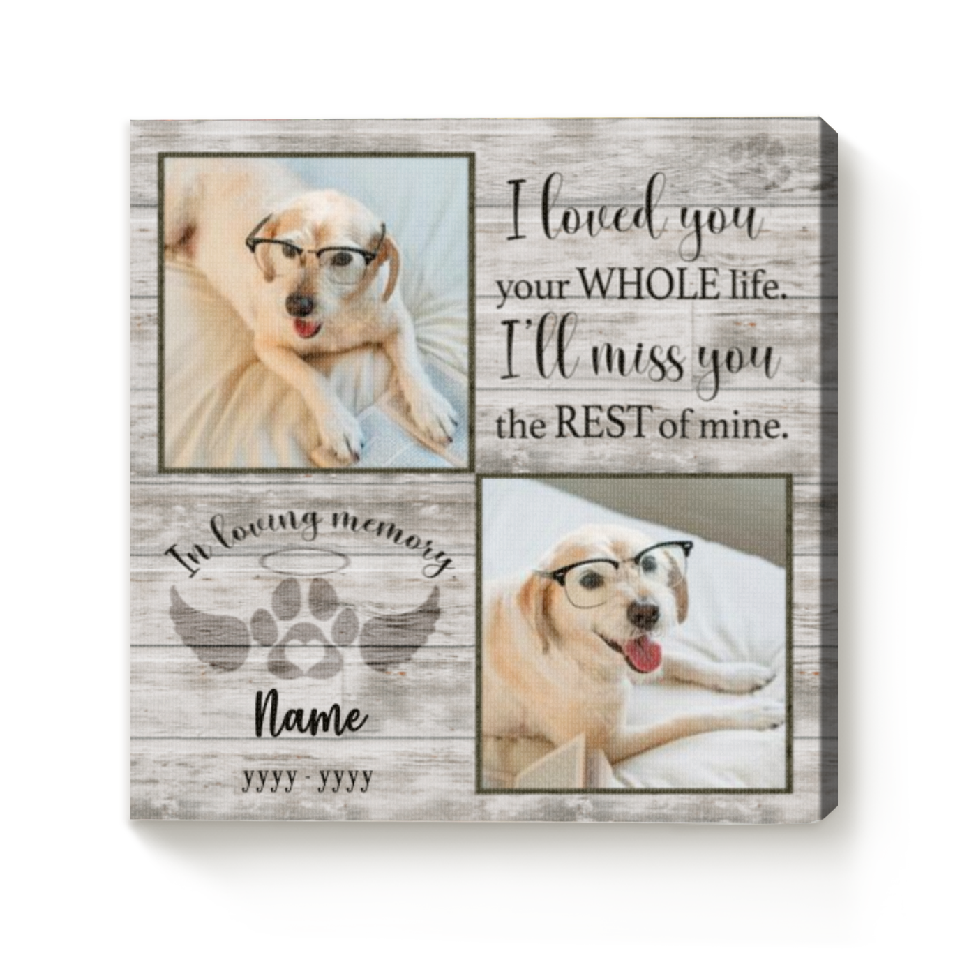 Pet Loss Gifts, Personalized Dog Memorial Canvas, Dog Remembrance Gifts ...