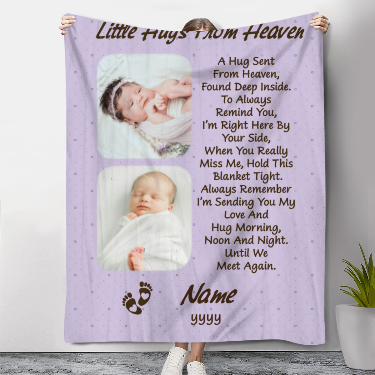 Custom Baby Memorial Fleece Blanket, Loss Of Child Gift, Infant Death ...