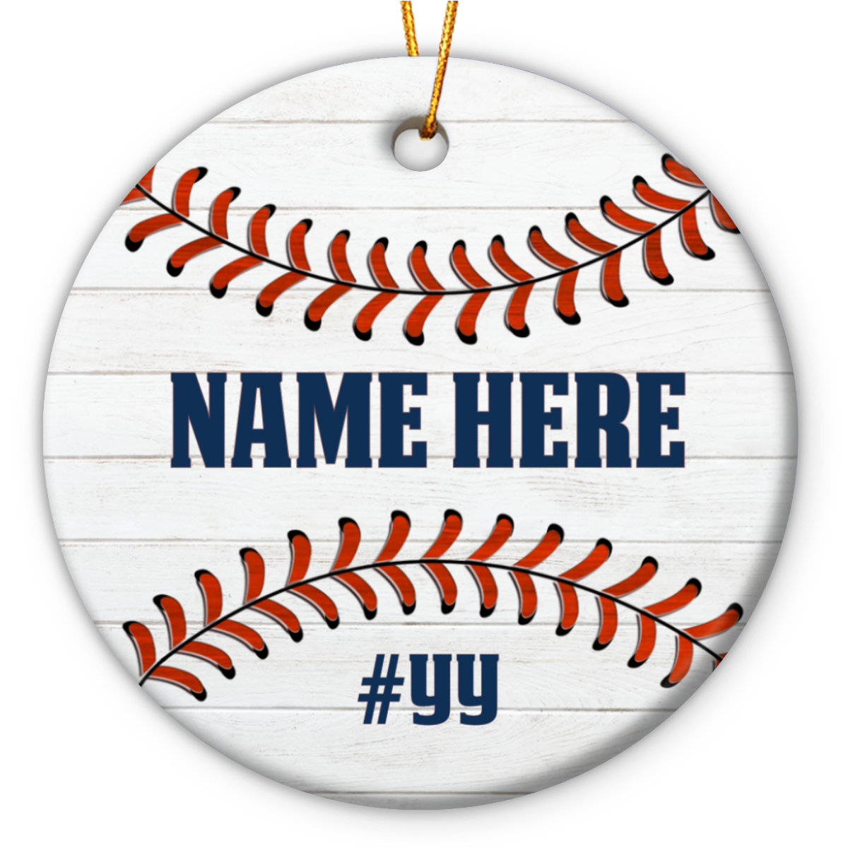 Custom Name Baseball Ceramic Ornament, Baseball Christmas Ornaments ...