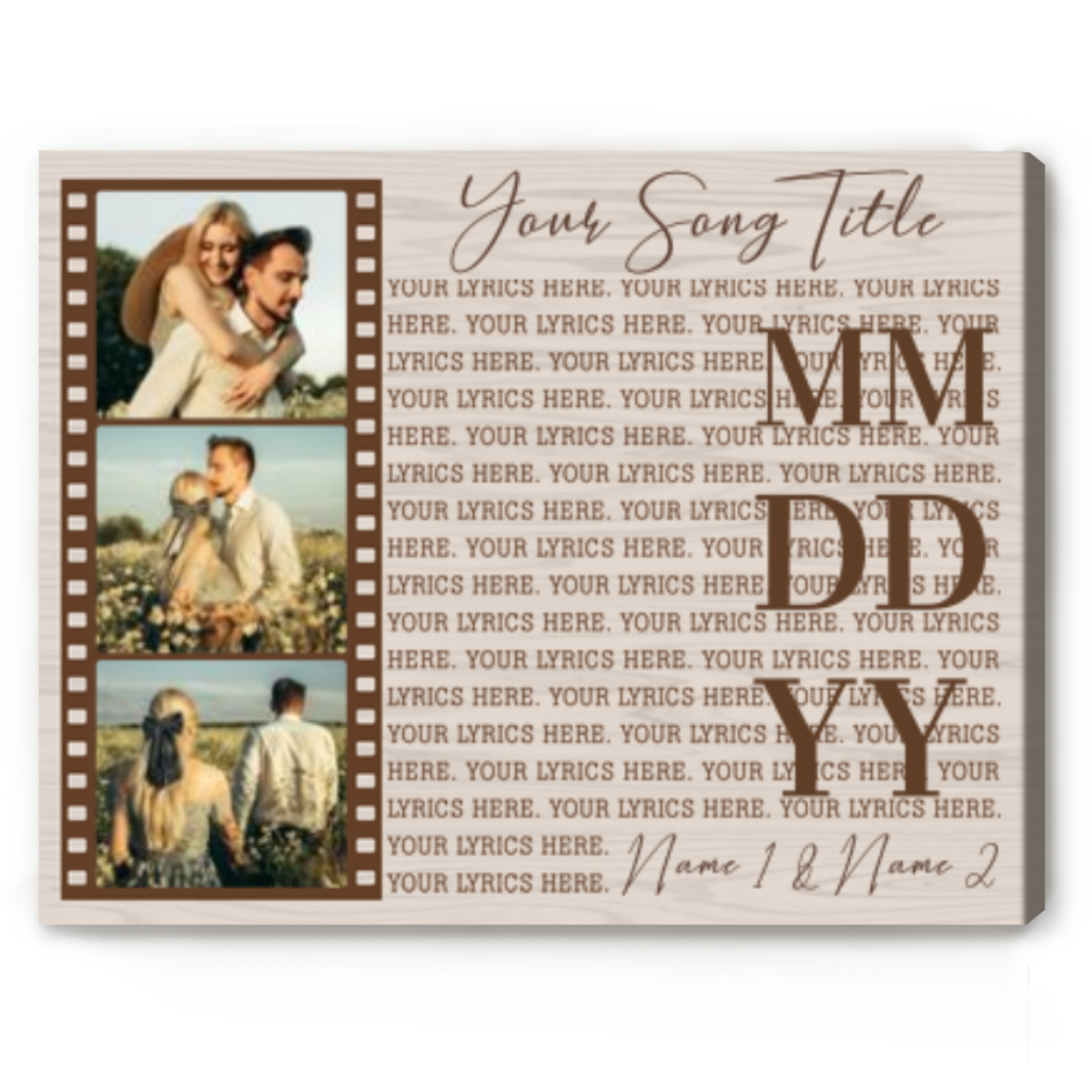 Song Lyrics Wall Art, Custom Any Song Lyrics On Canvas, Wedding Song ...