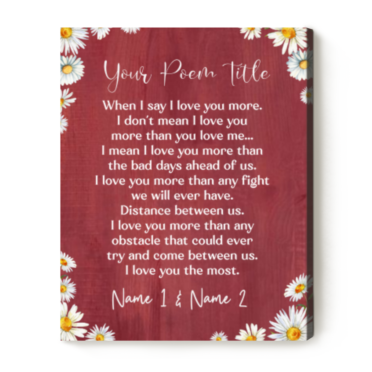Personalized Print Your Own Poem Canvas, Custom Any Text On Canvas ...