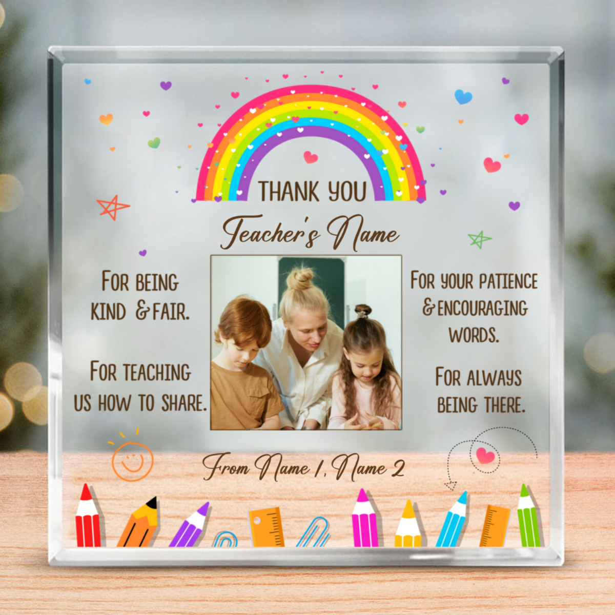 Thank You Nursery Teacher Custom Picture Acrylic Plaque, Personalized ...