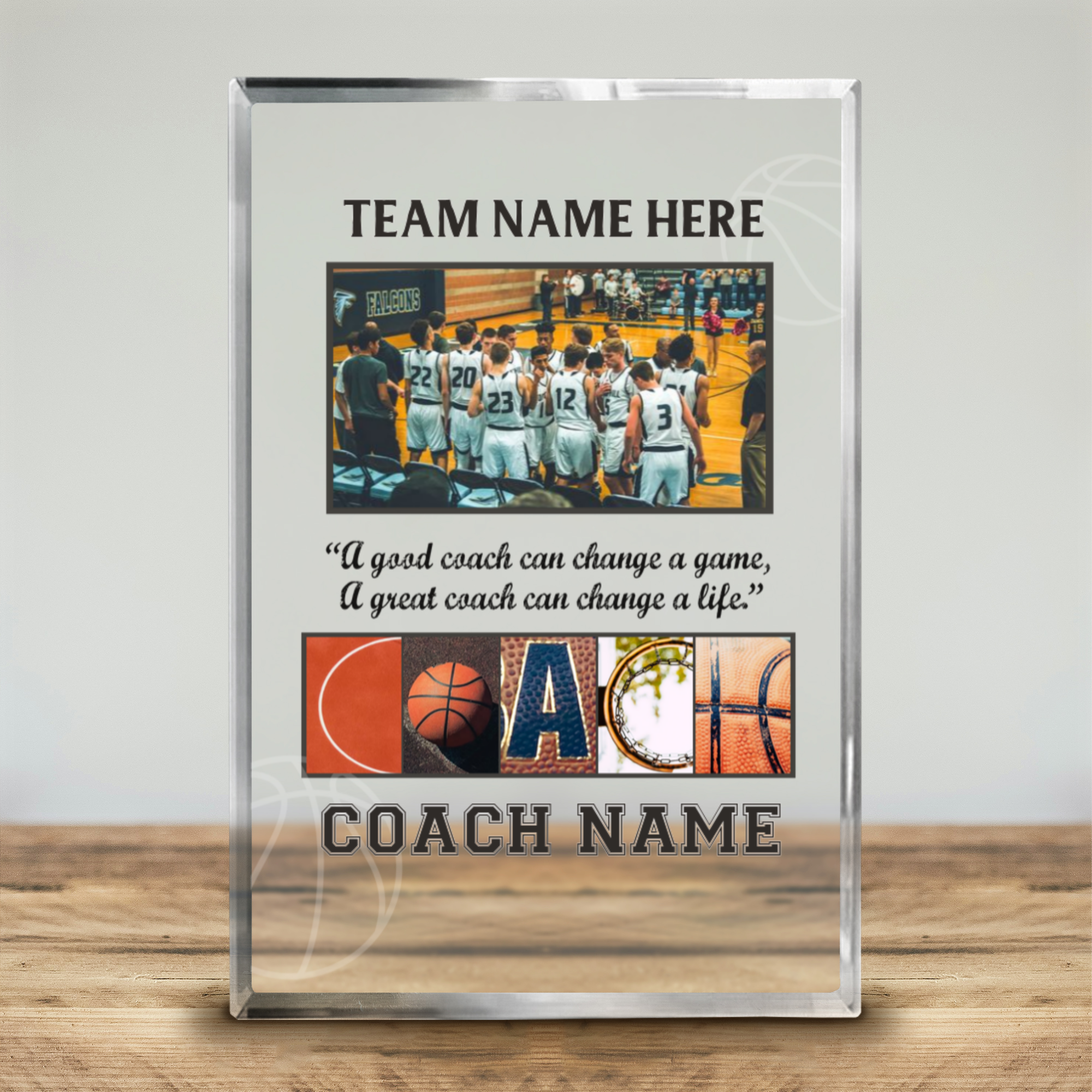 Basketball Coach Custom Picture Acrylic Plaque, Basketball Coach ...